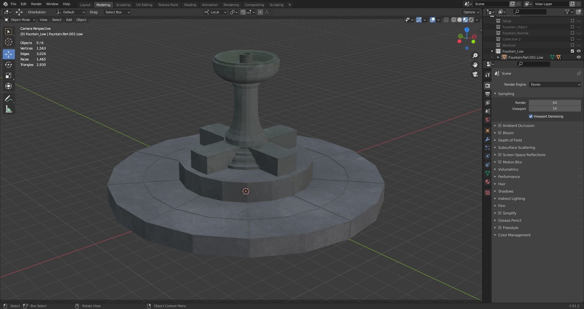 3 Low Poly Fountains With Textures and 6 Smart Materials free VR / AR ...