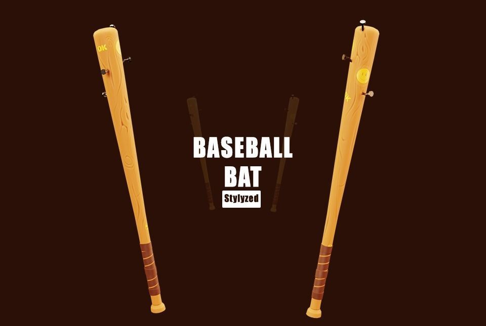 3D model stylized baseball bat VR / AR / low-poly | CGTrader