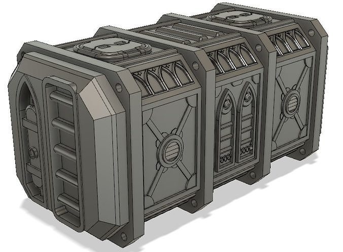 Sci-Fi Armoured Containers 3D model 3D printable | CGTrader