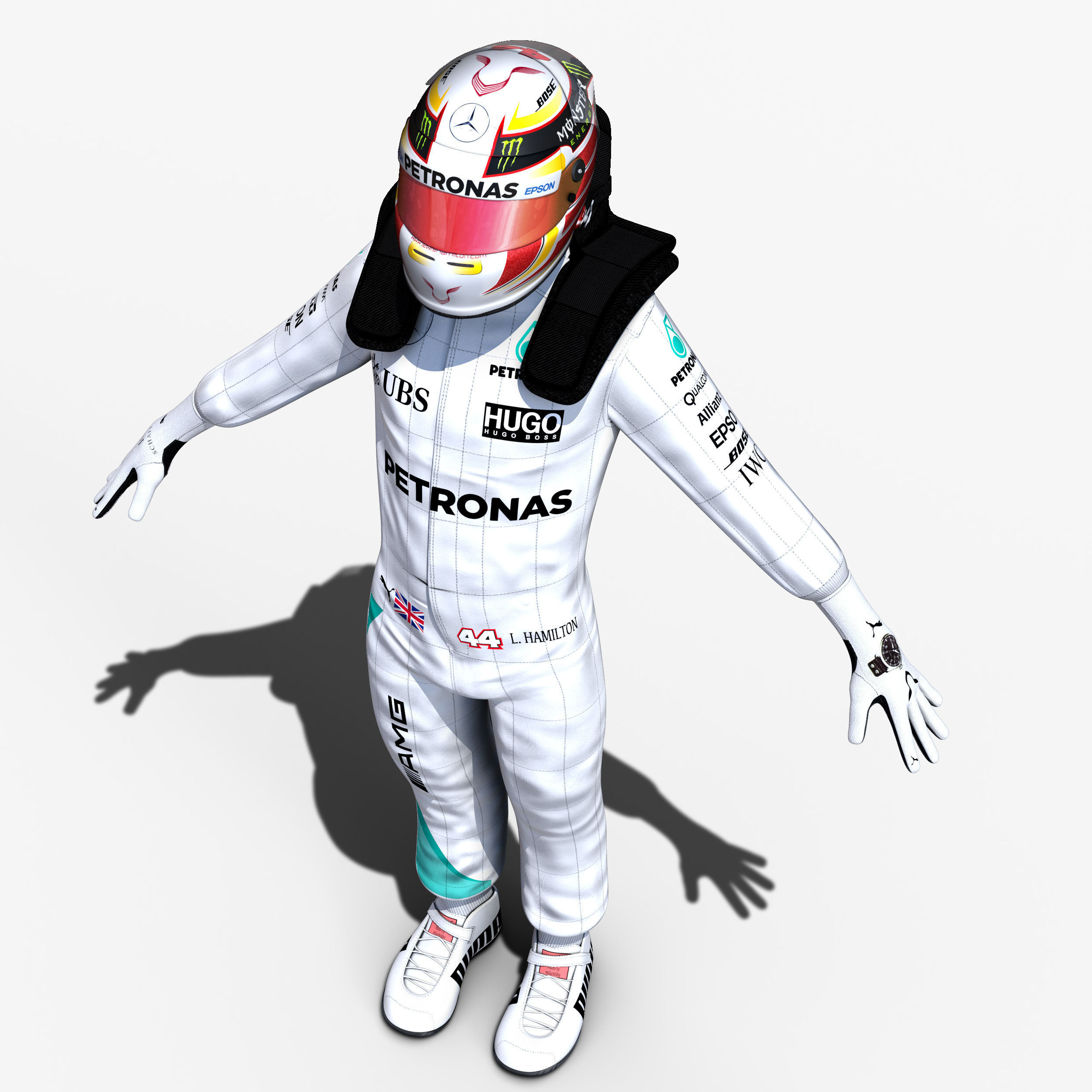 3D model Lewis Hamilton 2016 VR / AR / low-poly rigged | CGTrader