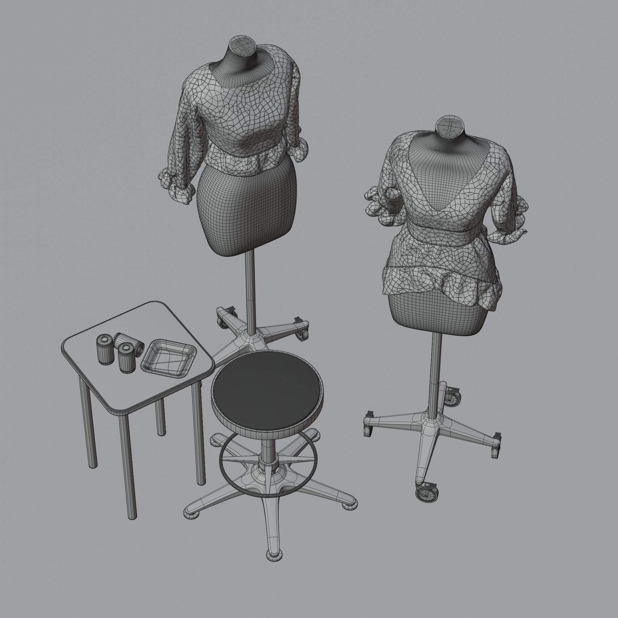 Sewing Female Dummy Mannequin Scene 3D model | CGTrader