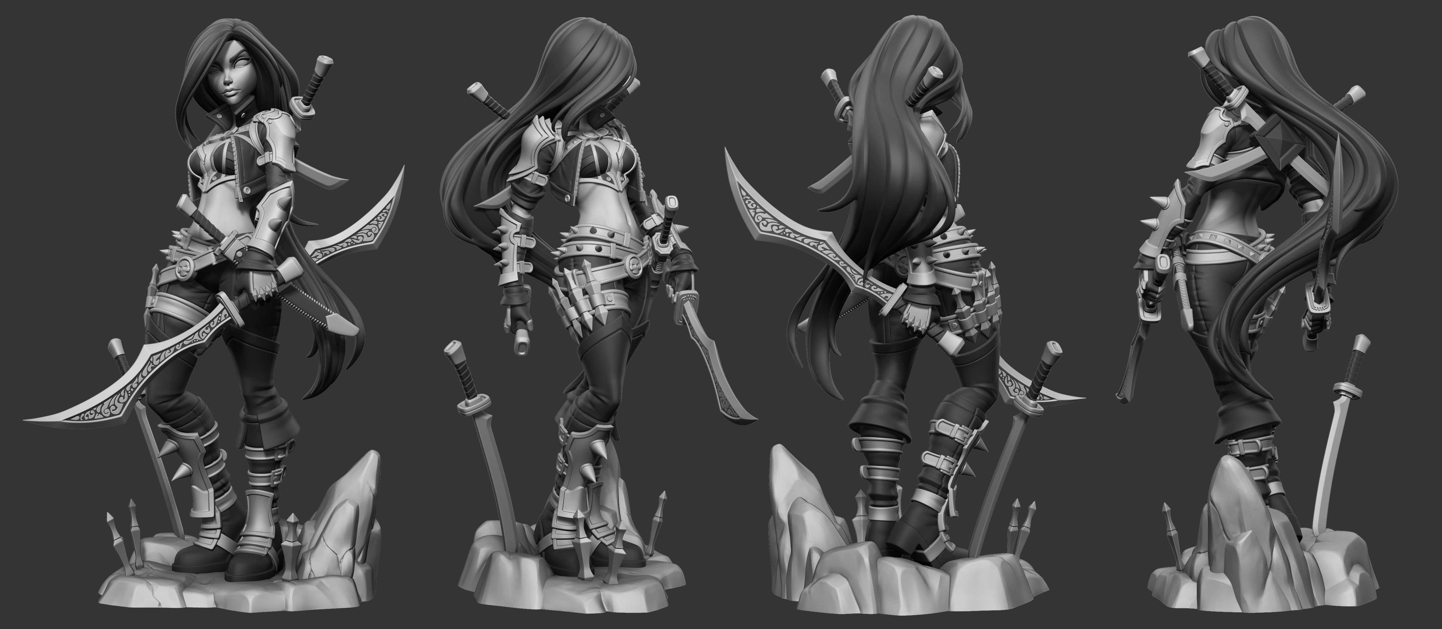League of Legends Katarina 3D model 3D printable | CGTrader
