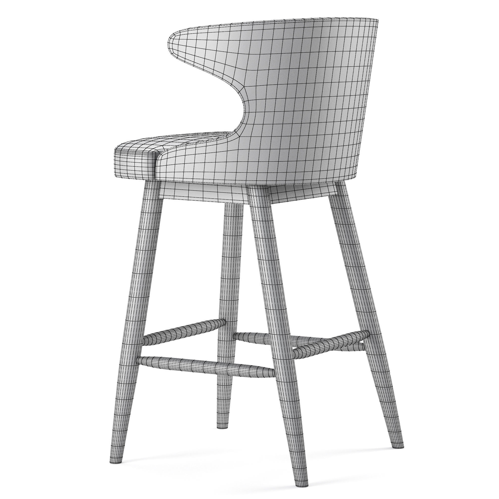 Kamryn Mid-century Modern Bar Stools 3D model | CGTrader