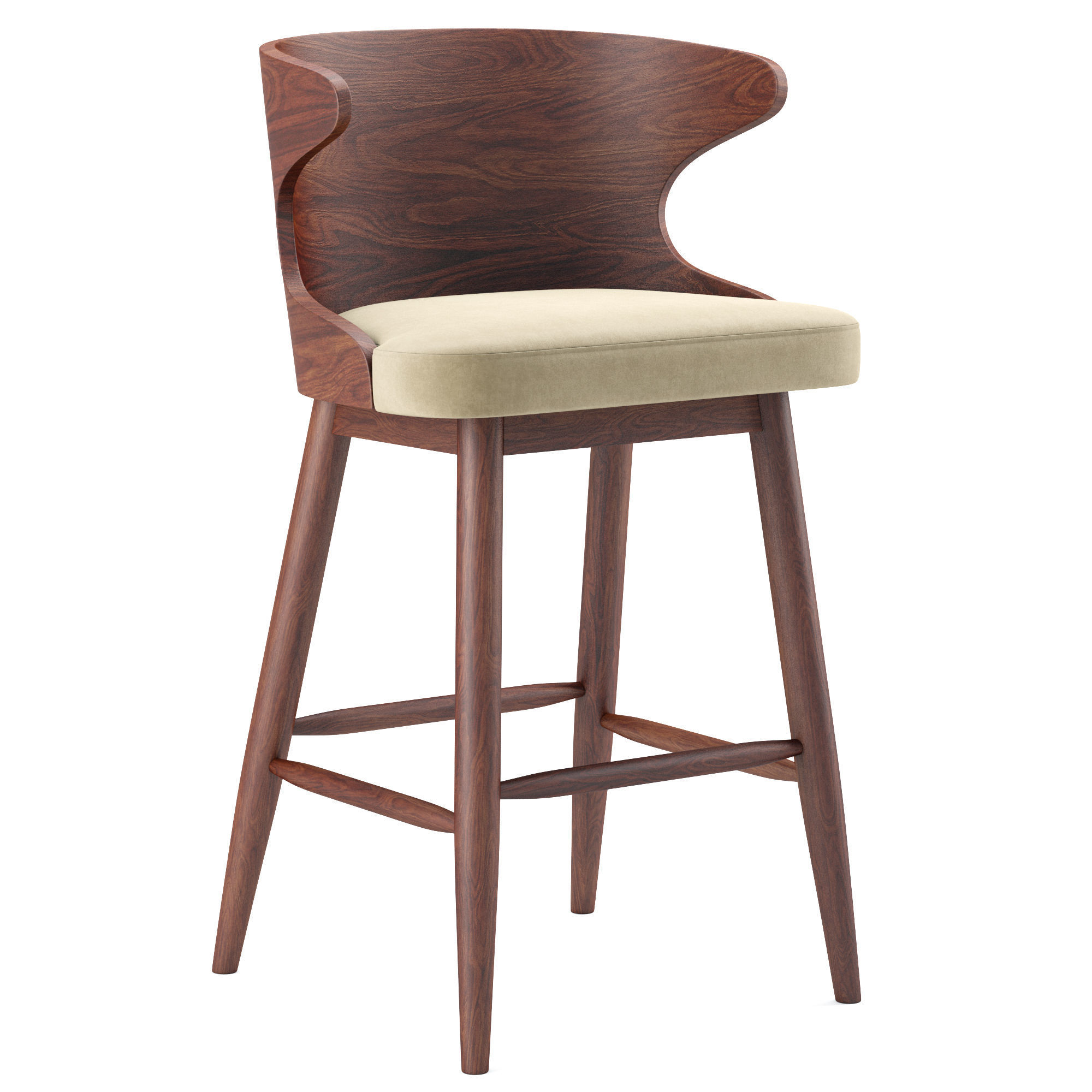 Kamryn Mid-century Modern Bar Stools 3D model | CGTrader