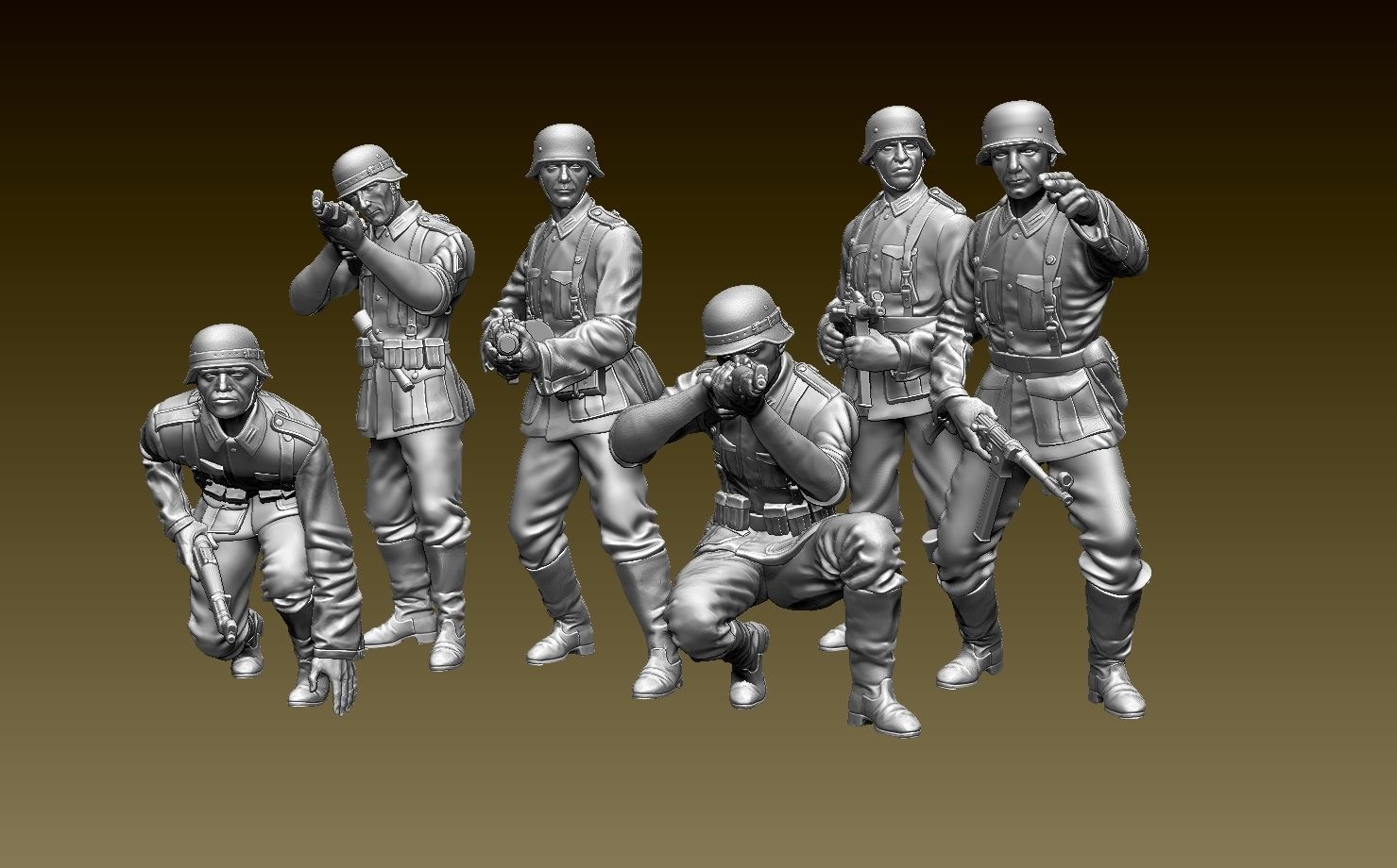 German soldiers 3D model 3D printable | CGTrader