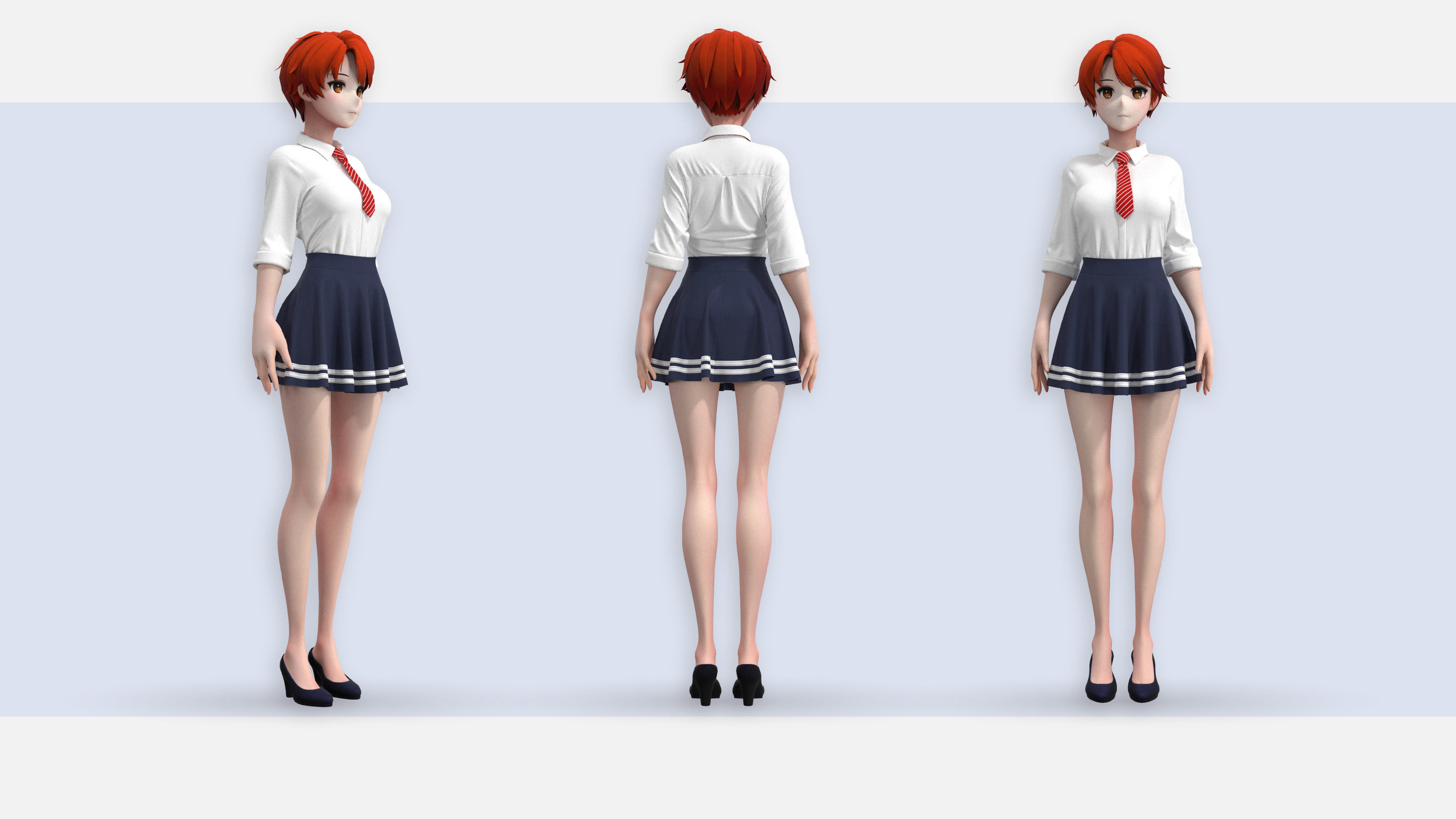 Female School Uniform 3D model | CGTrader