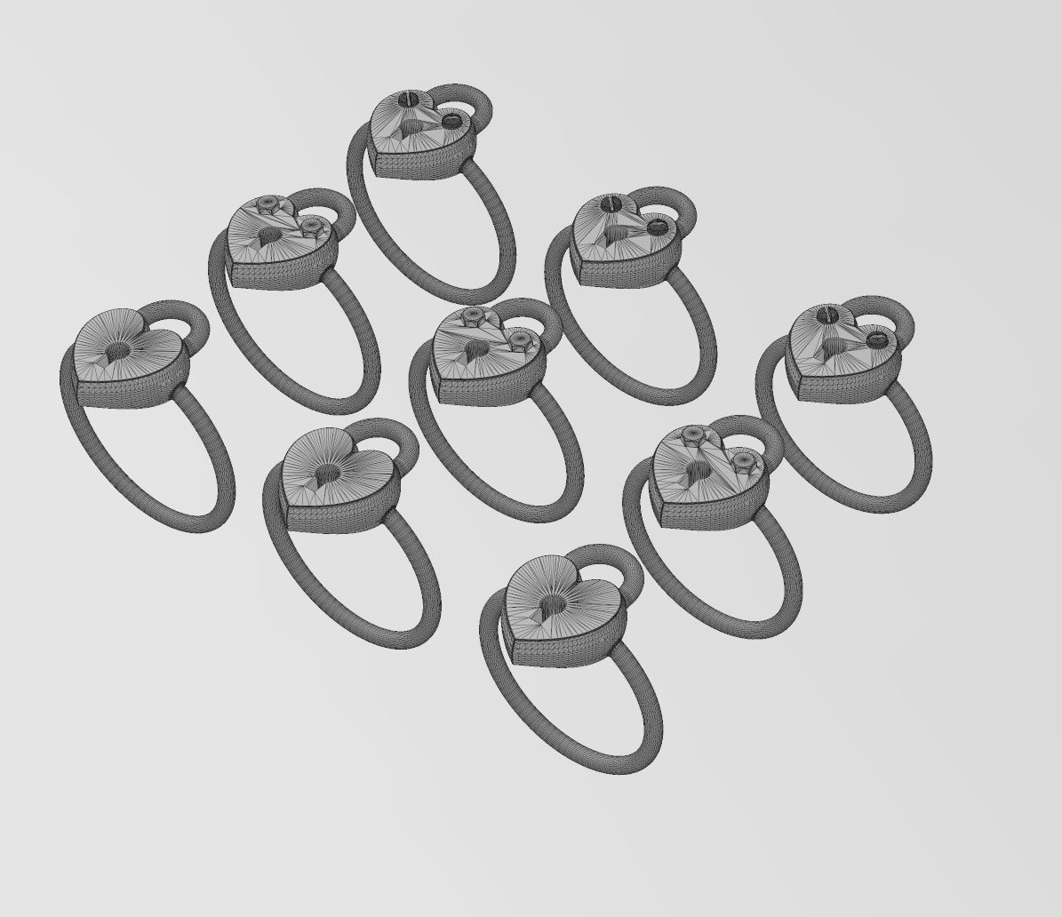 Heart shaped lock bands US sizes 6 7 8 3D model 3D printable | CGTrader