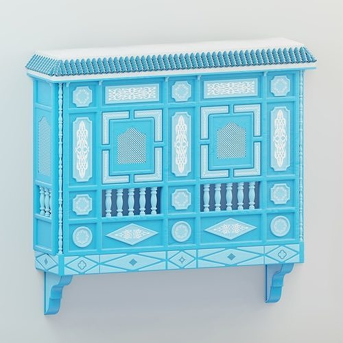 Blue Mashrabiya 3D model | CGTrader