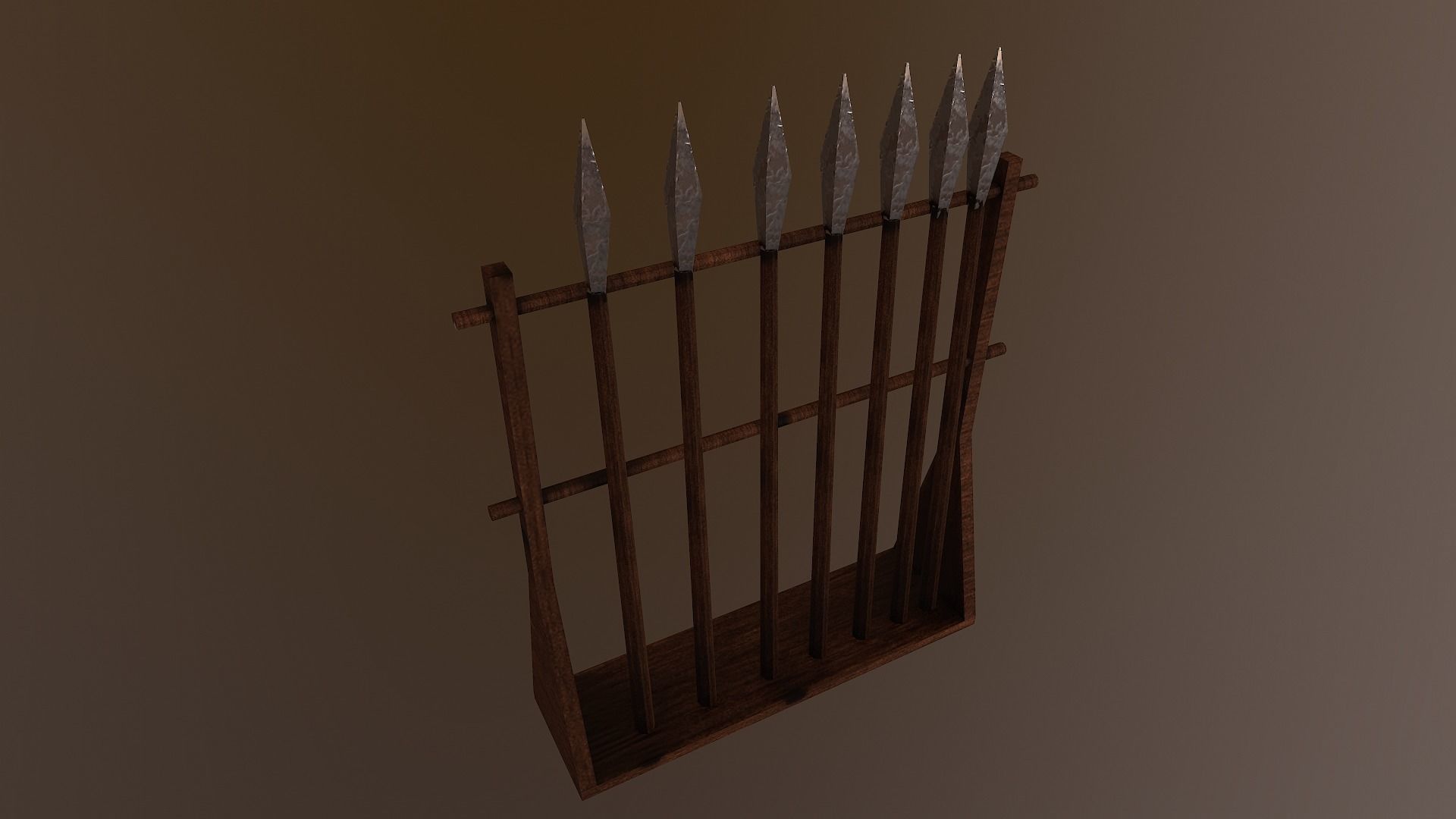 Low Poly Spears wooden rack with six arrows free VR / AR / low-poly 3D ...