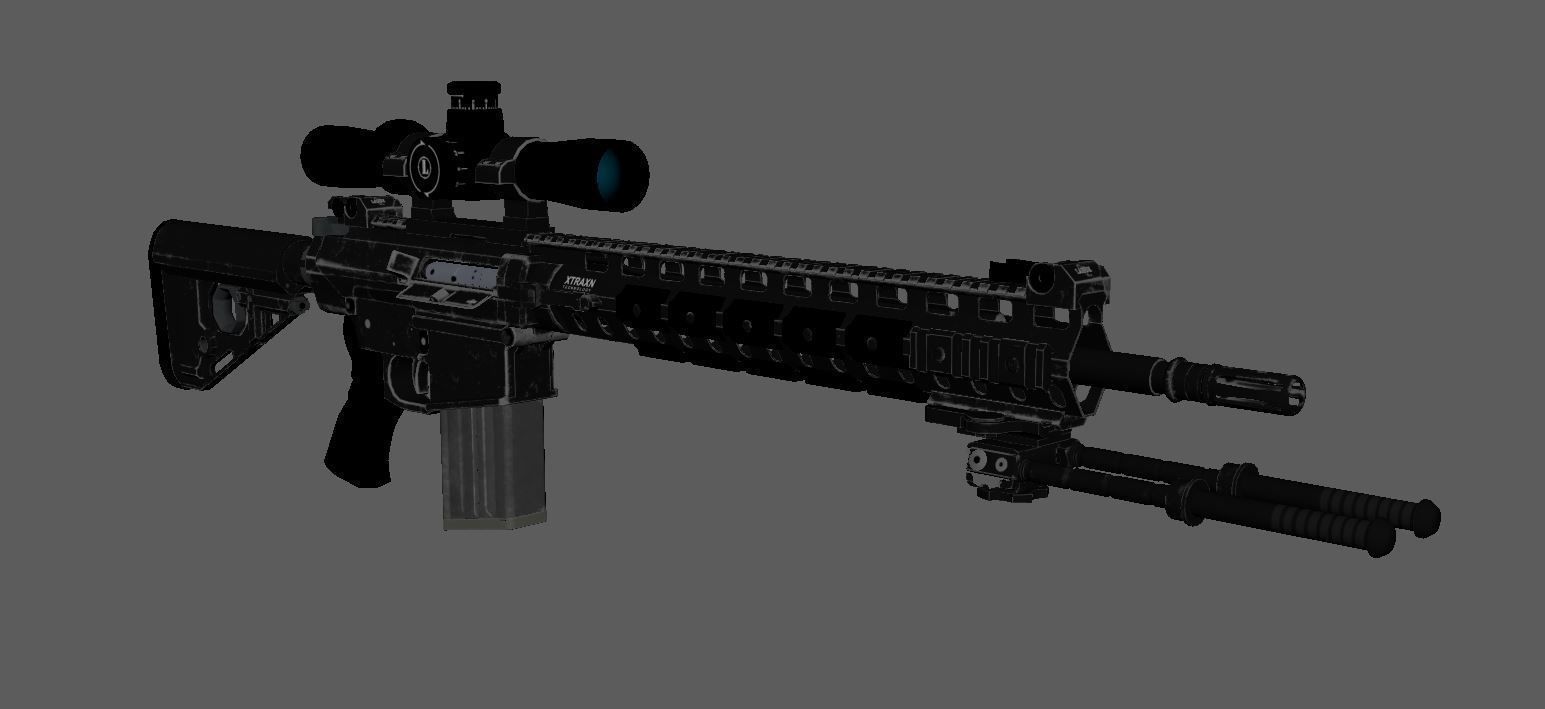 3D model LaRue Tactical PREDAT OBR 7-62mm Rifle PBR VR-AR VR / AR / low ...