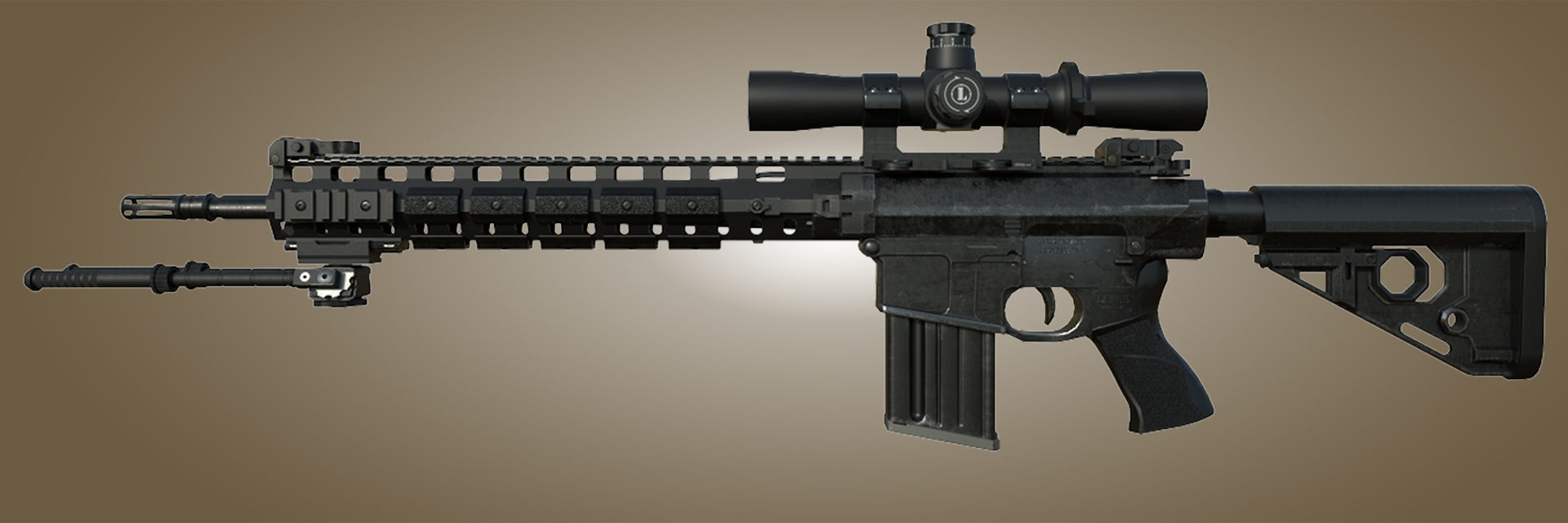 3D model LaRue Tactical PREDAT OBR 7-62mm Rifle PBR VR-AR VR / AR / low ...