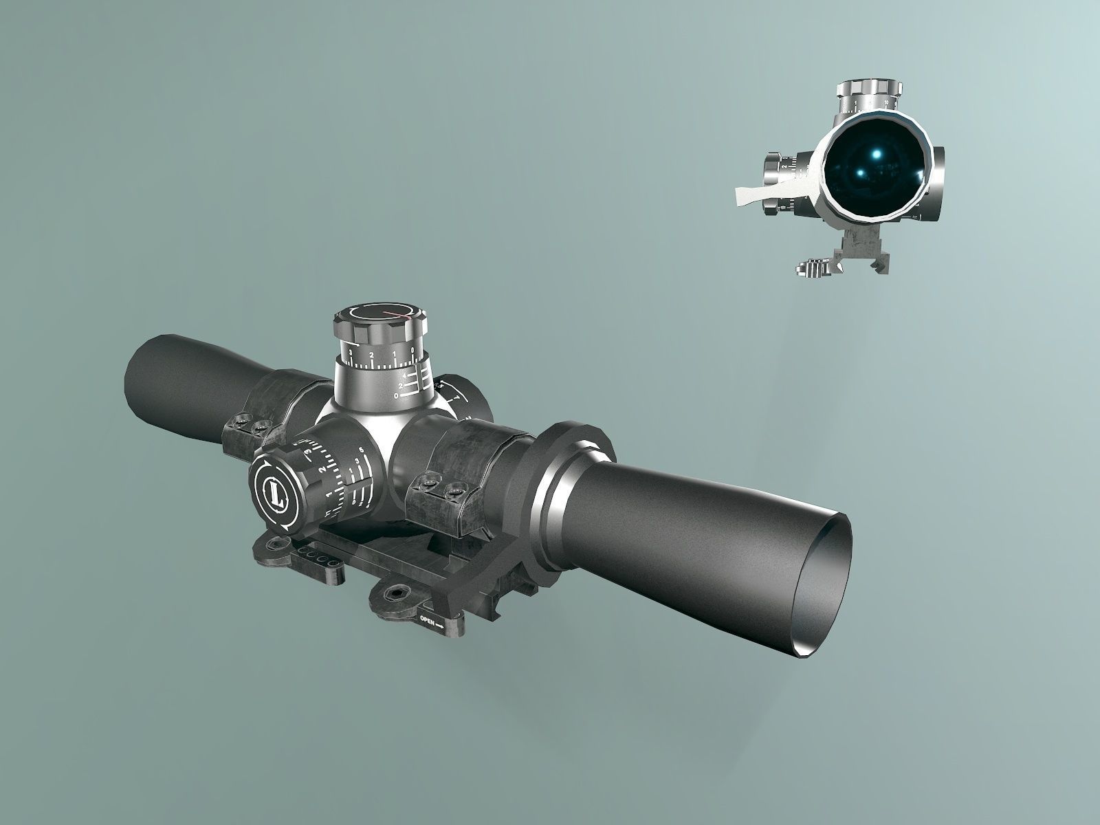 3D model LaRue Tactical PREDAT OBR 7-62mm Rifle PBR VR-AR VR / AR / low ...