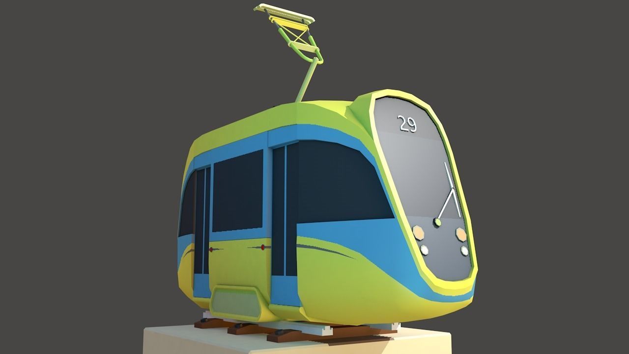 3D model Modern Tram VR / AR / low-poly | CGTrader