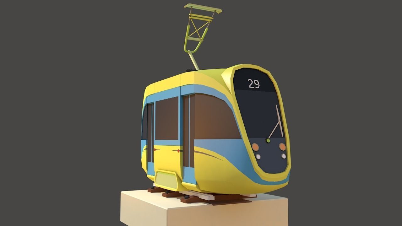 3D model Modern Tram VR / AR / low-poly | CGTrader