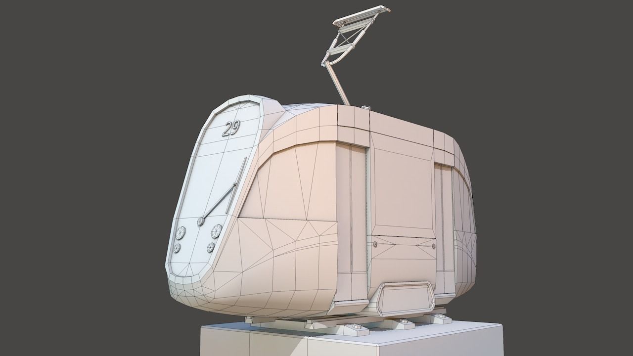 3d Model Modern Tram Vr Ar Low Poly Cgtrader