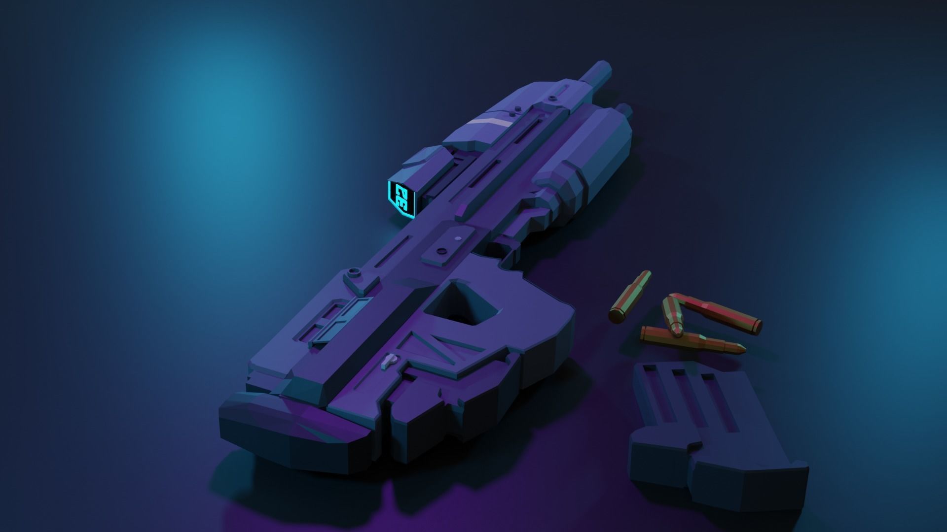 Halo Reach assault rifle low poly 3D model | CGTrader