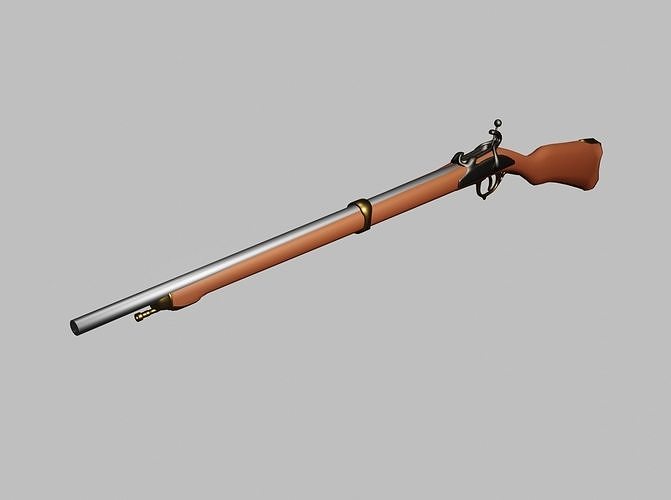 Napoleonic era french rifle - firearm free VR / AR / low-poly 3D model ...