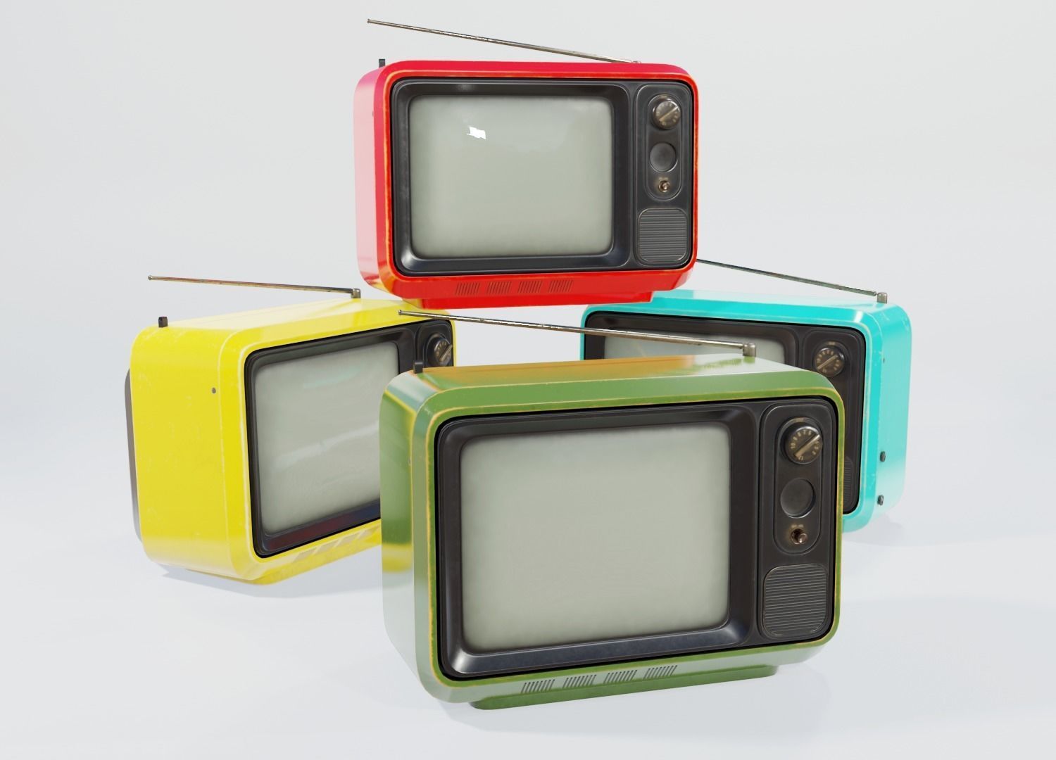 3D model Retro portable TV VR / AR / low-poly | CGTrader