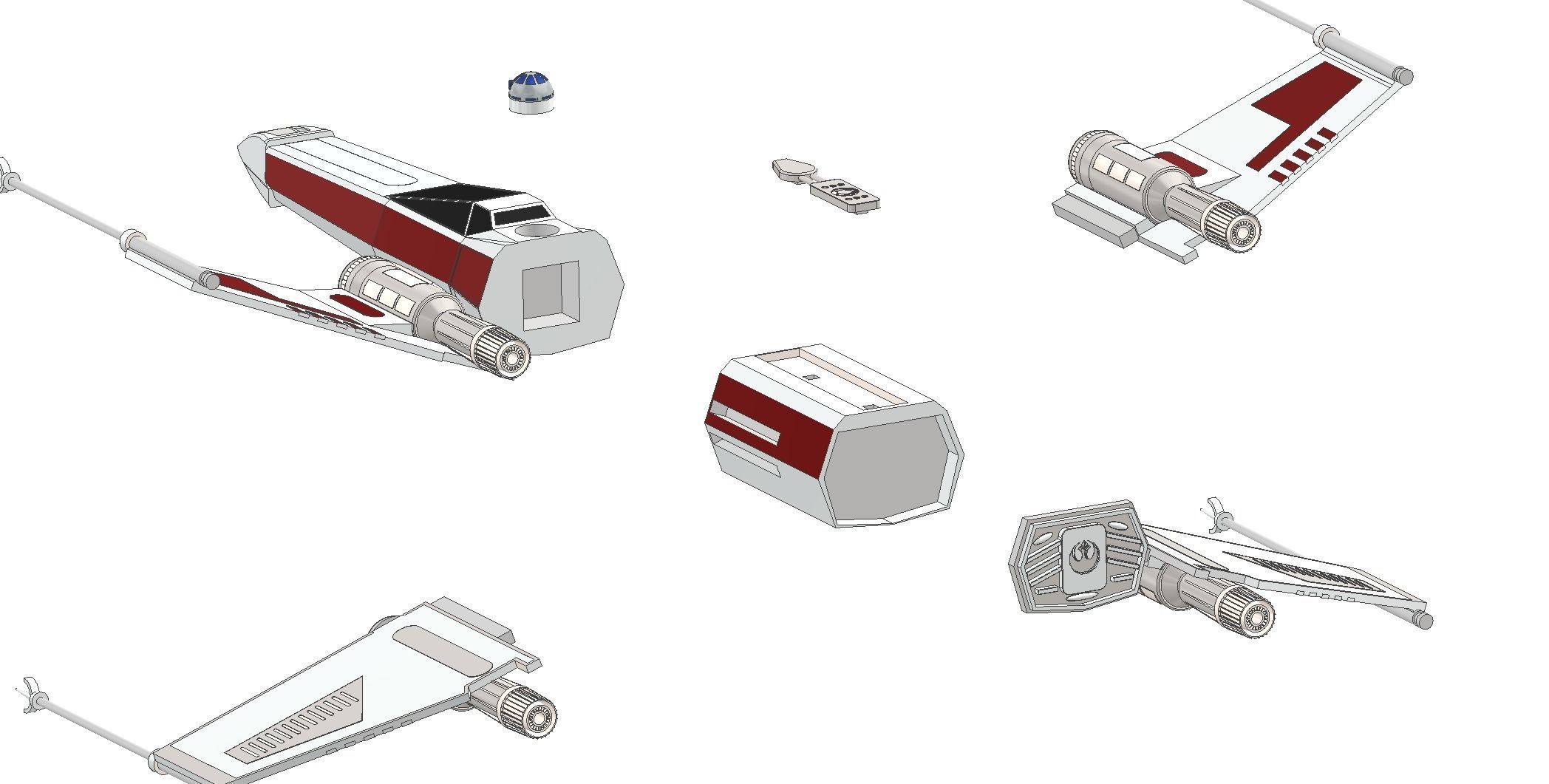 Starwars X-WING scale 1 in 87 3D model 3D printable | CGTrader