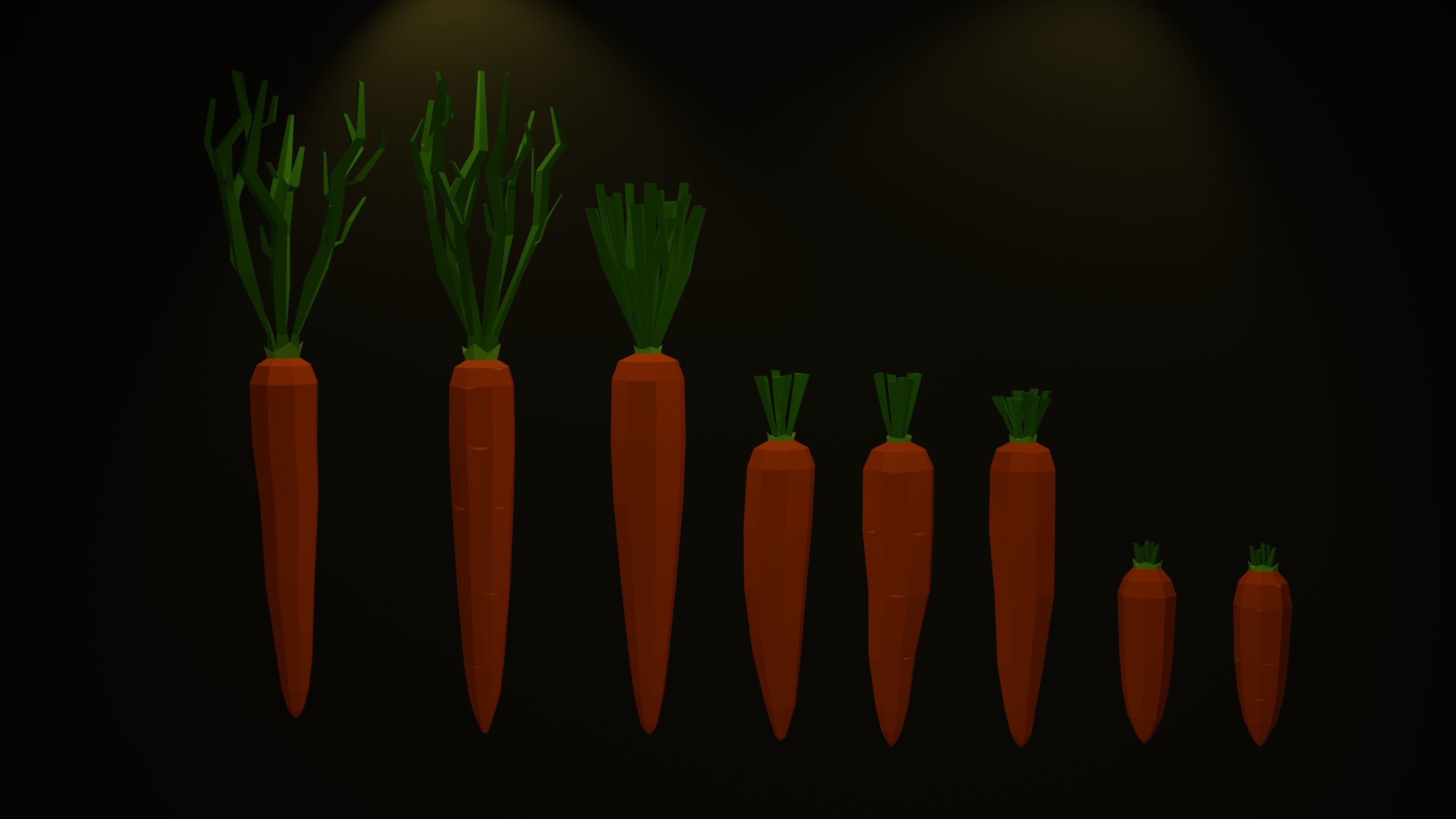 3D model Eight low poly Carrots VEGETABLES VR / AR / low-poly | CGTrader