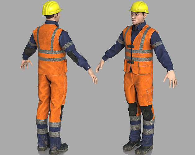 ROAD WORKER 3D model | CGTrader