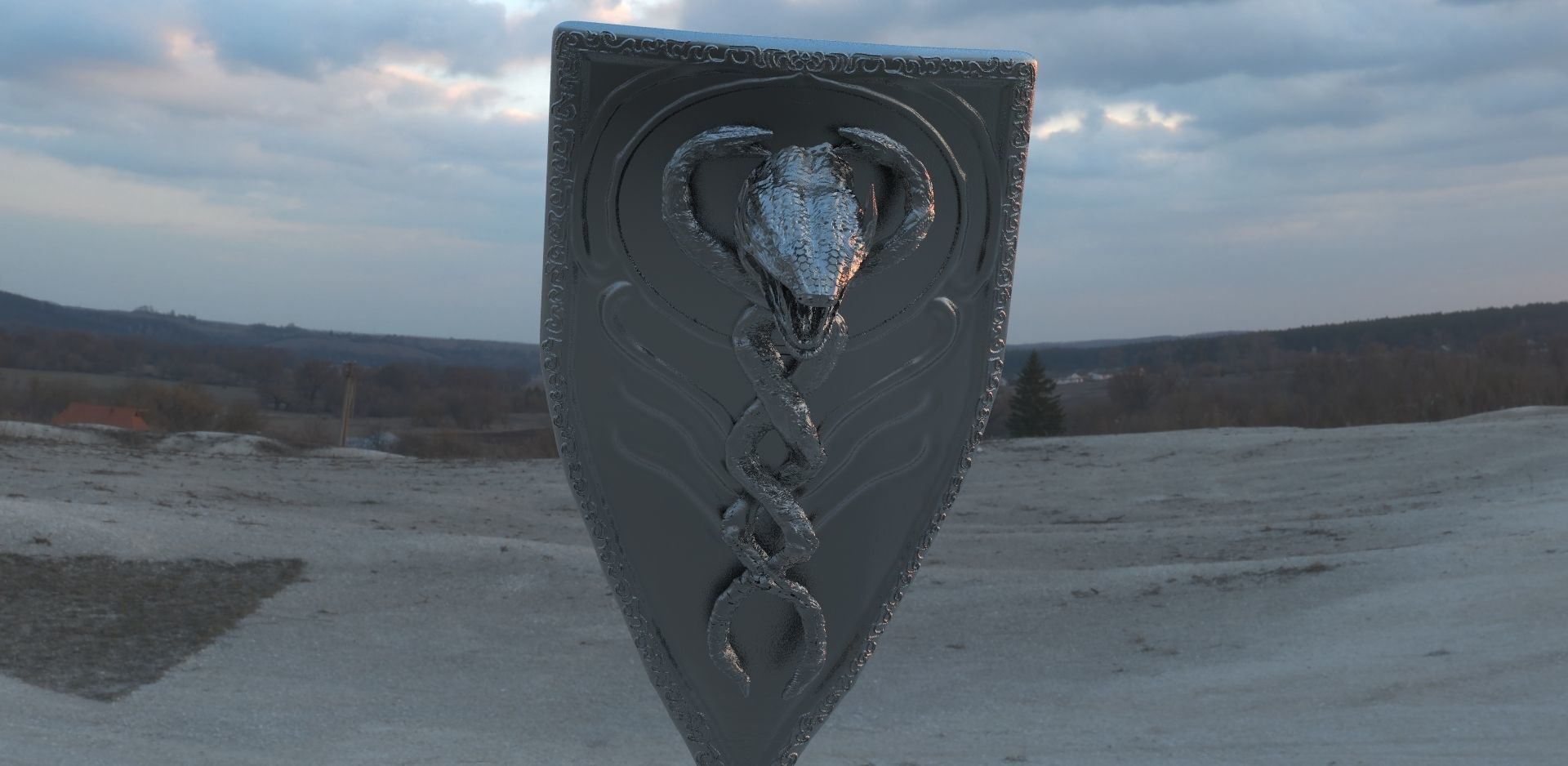 Snake legendary Shield 3D model | CGTrader