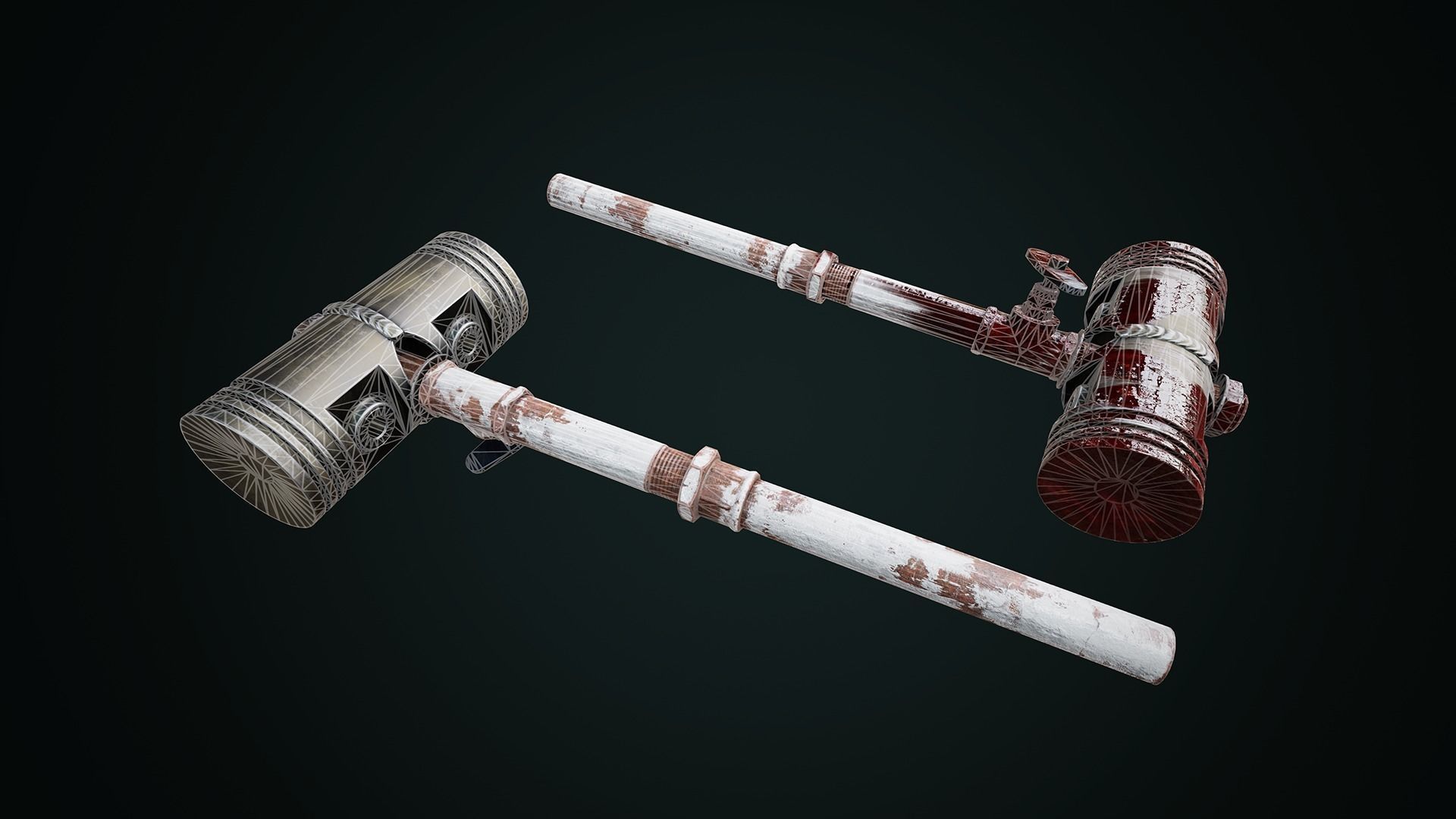 3D model Post Apocalyptic Piston Hammer VR / AR / low-poly | CGTrader