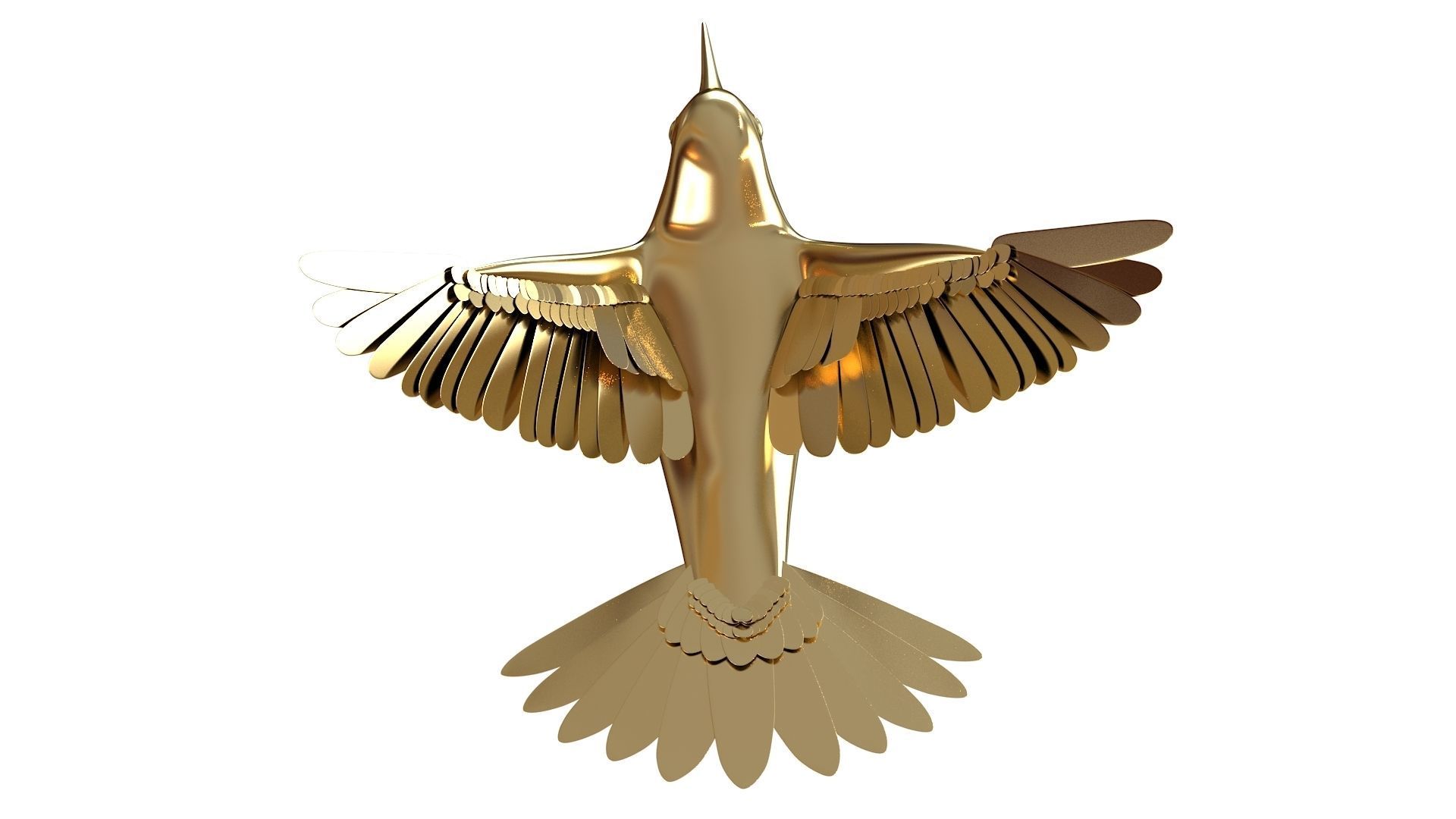 Hummingbird 3D print model golden bird flying 3D model | CGTrader