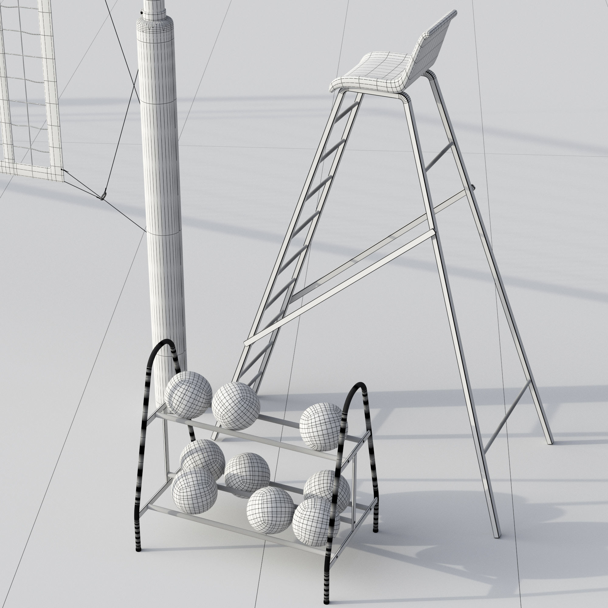 Volleyball net 3D model | CGTrader