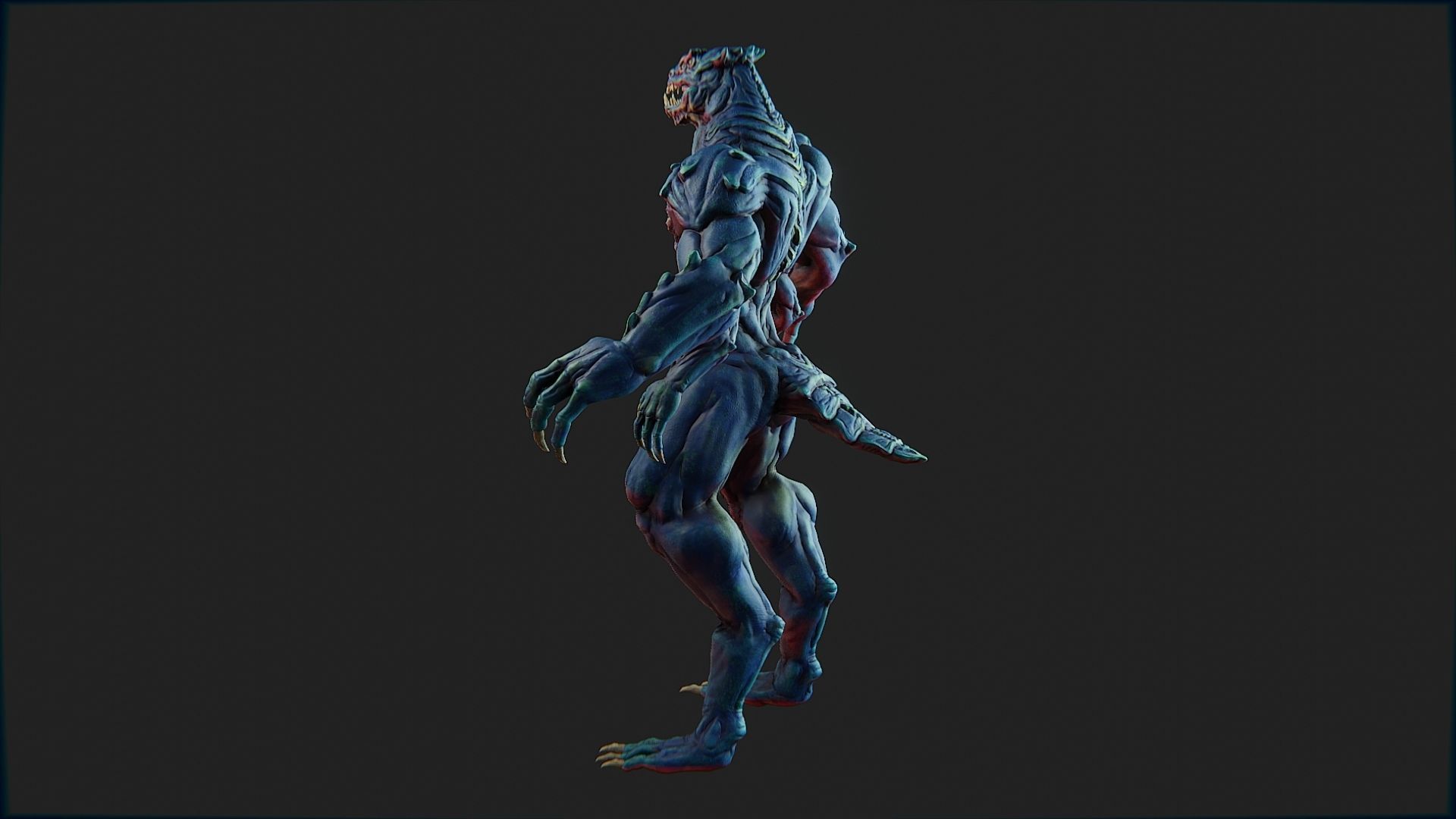 3D model Fantasy four handed predator character VR / AR / low-poly ...