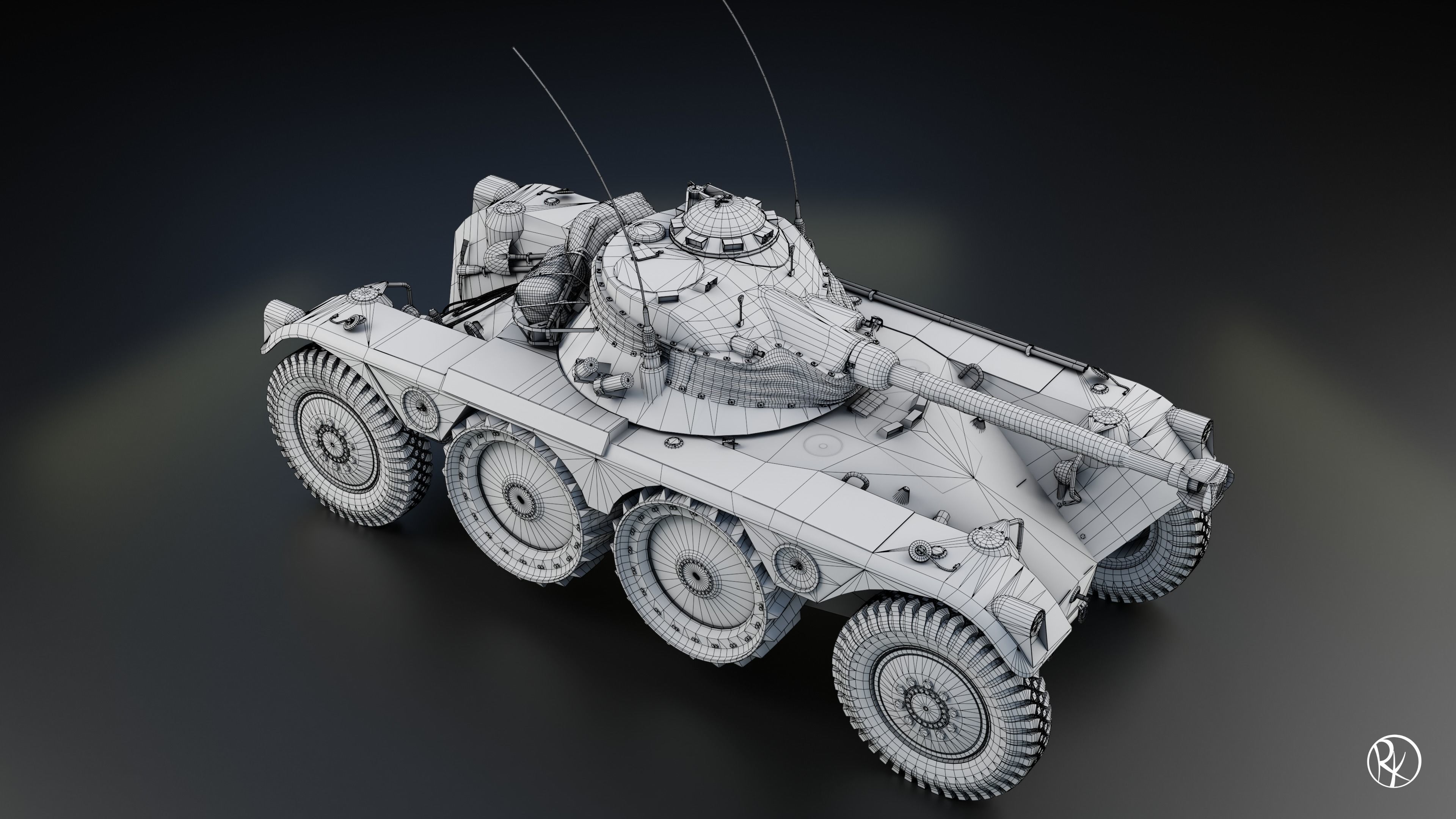 Panhard EBR 90 PBR Model 3D model | CGTrader