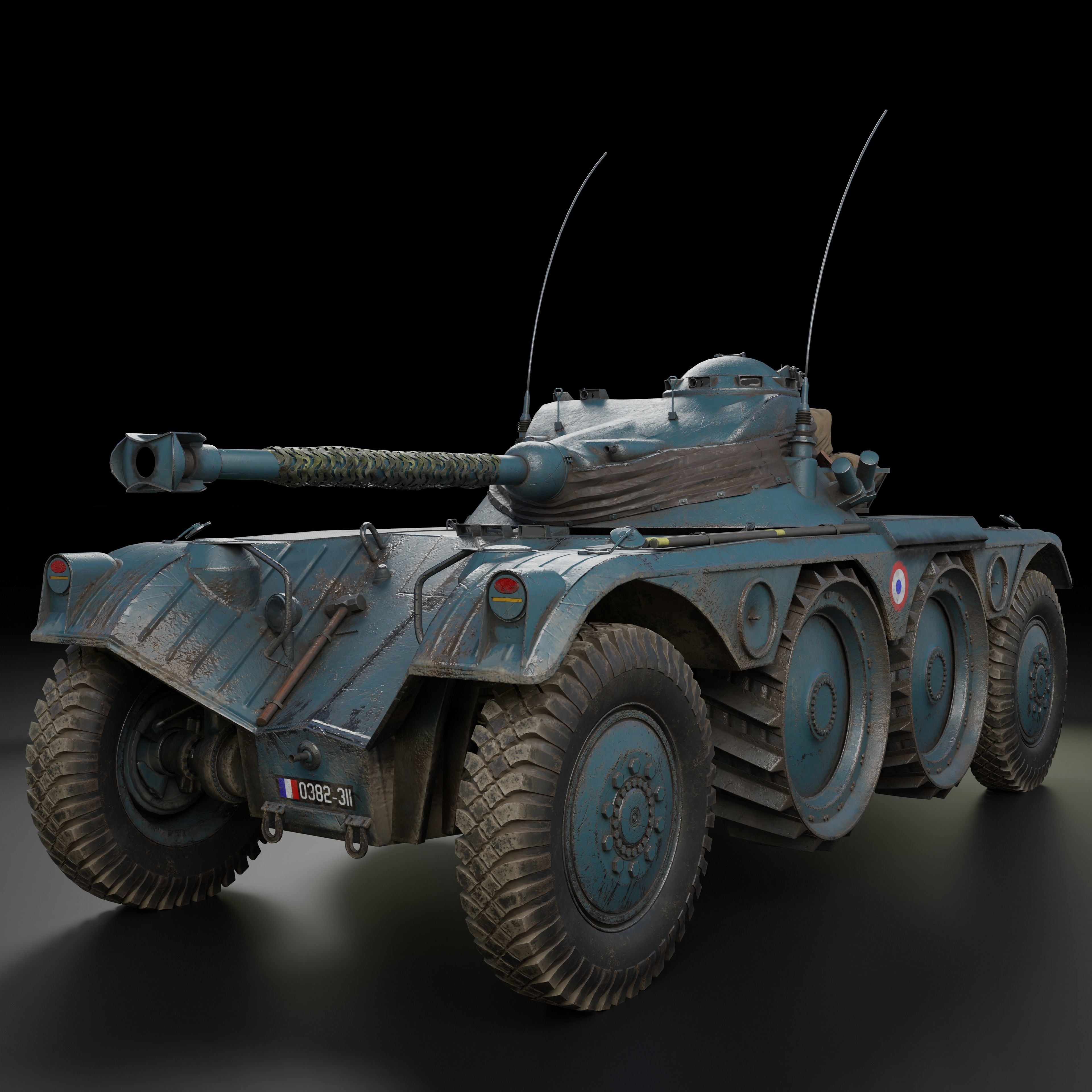 Panhard EBR 90 PBR Model 3D model | CGTrader