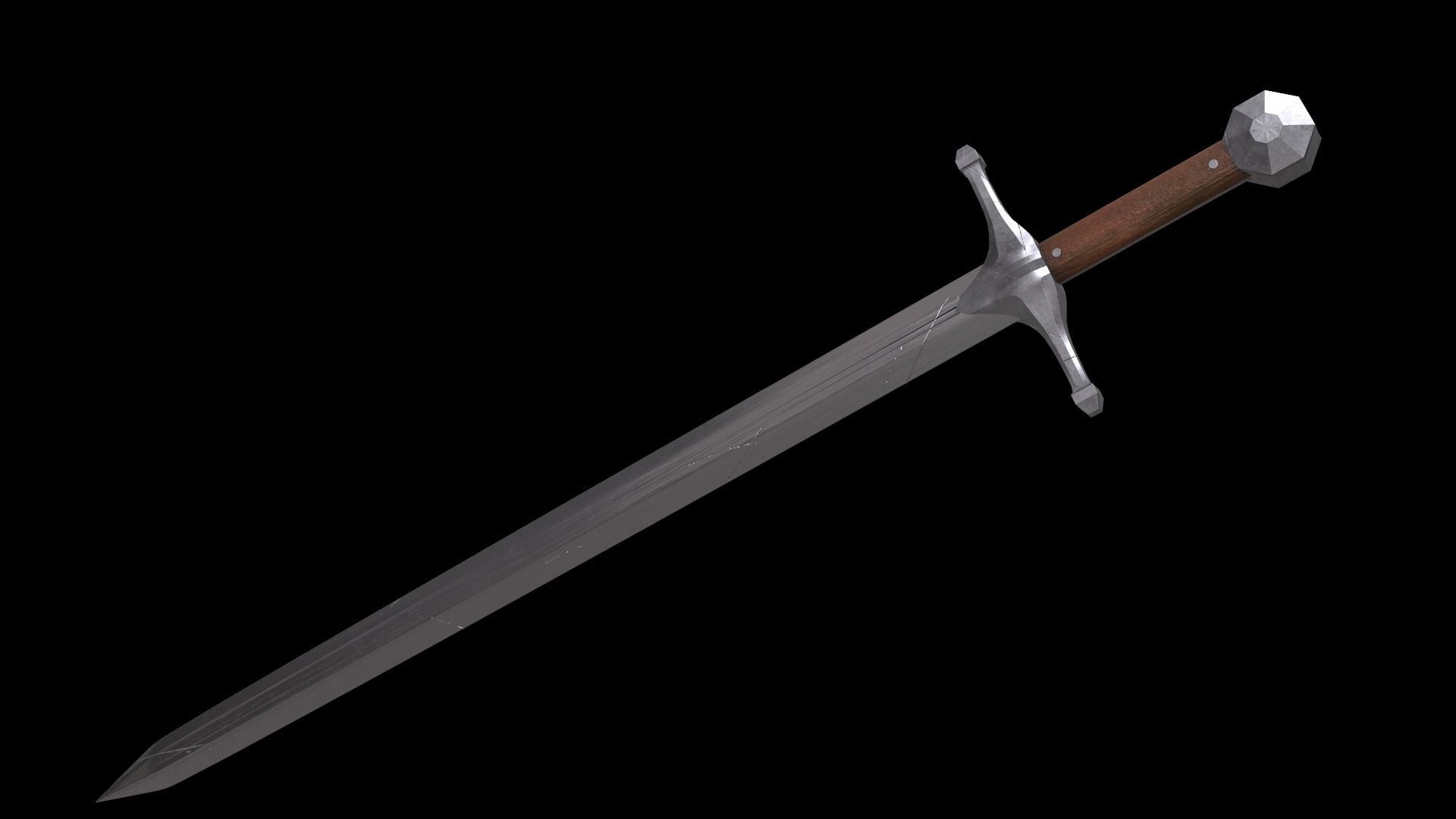 3D model A battle-worn sword VR / AR / low-poly | CGTrader