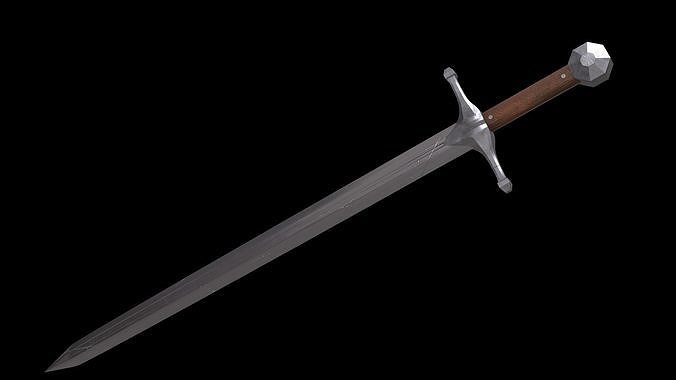 3D model A battle-worn sword VR / AR / low-poly | CGTrader