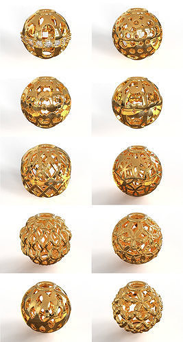 Spherical beads 3D model 3D printable | CGTrader