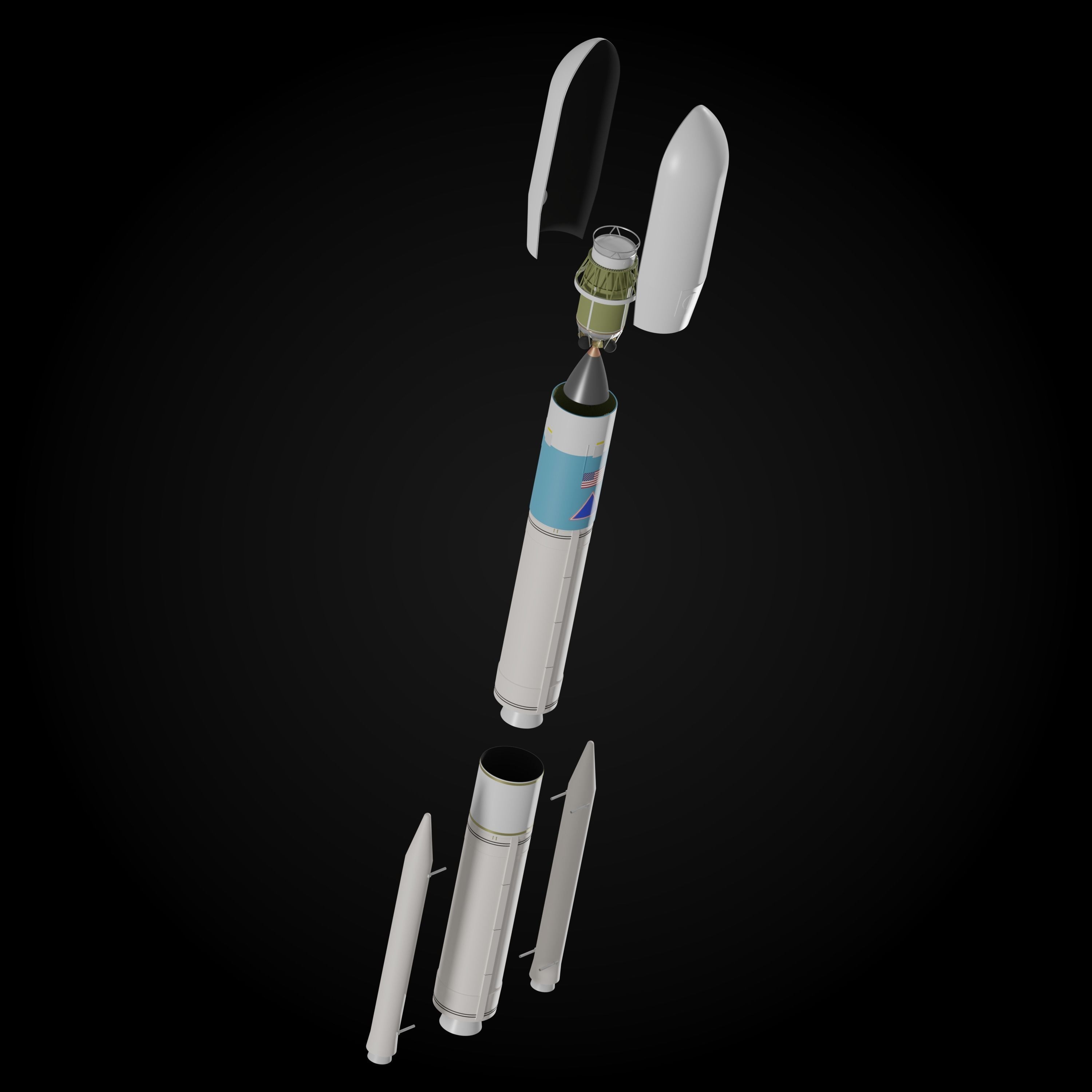 Delta Lite rocket 3D model | CGTrader
