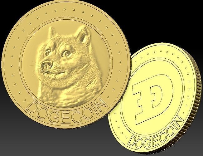DOGECOIN coin with dog 3D model 3D printable | CGTrader