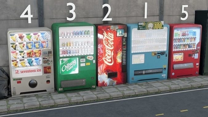 3D model Japanese Vending Machine Pack VR / AR / low-poly | CGTrader