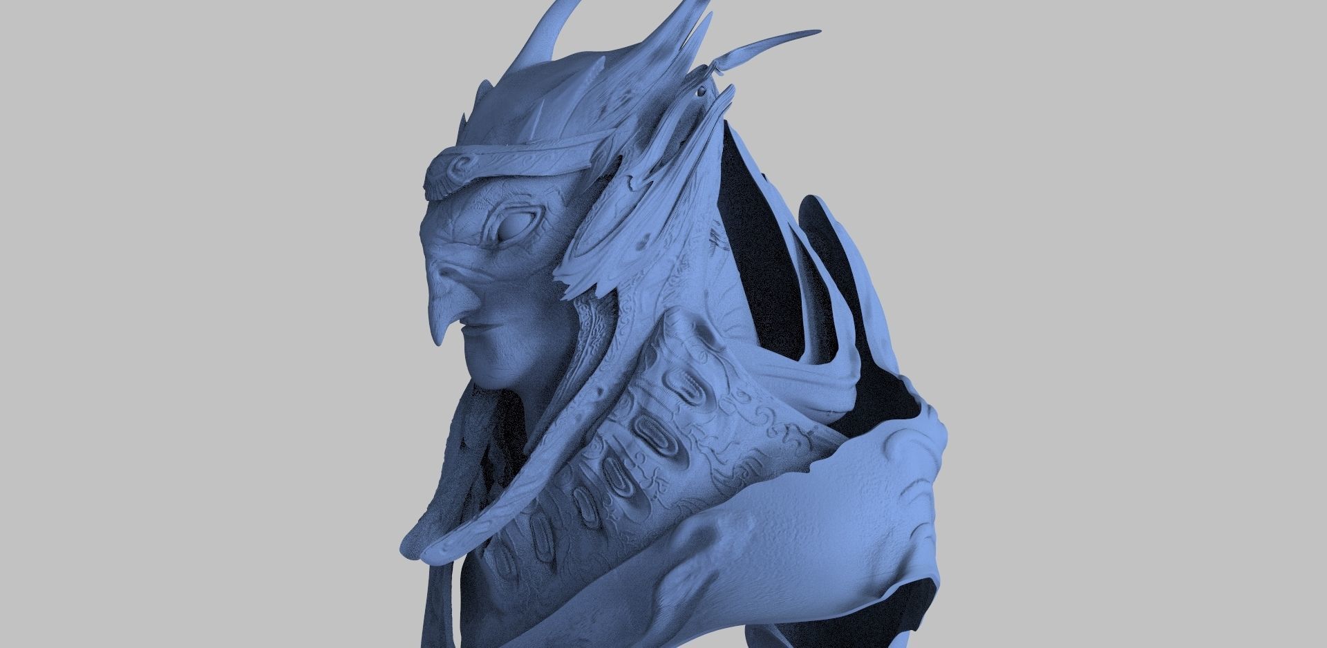 Alien Arcon Head Bust 3D model | CGTrader