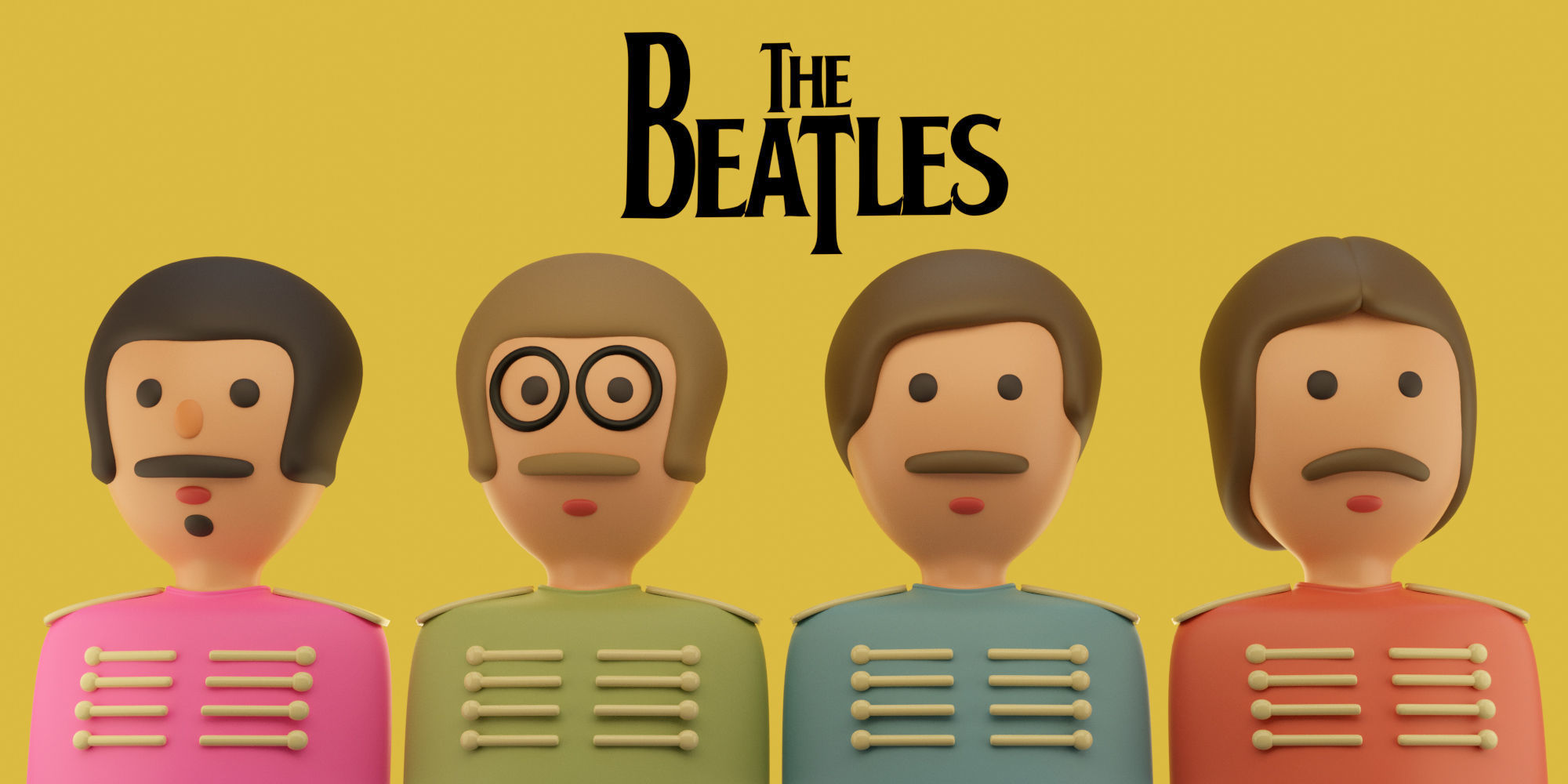 3D model THE BEATLES Charactor VR / AR / low-poly | CGTrader
