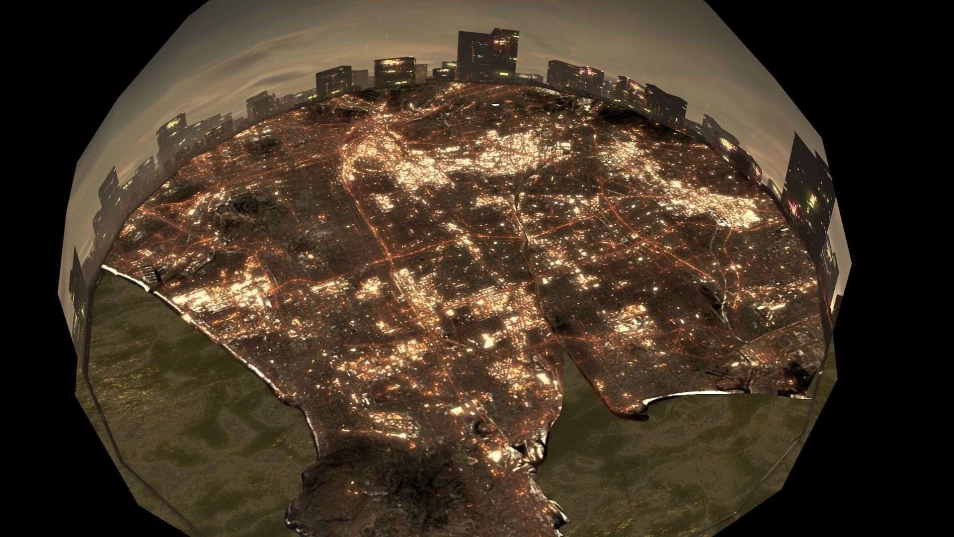 3D model Los Angeles 2049 Blade Runner Style World Map - Game ready VR ...