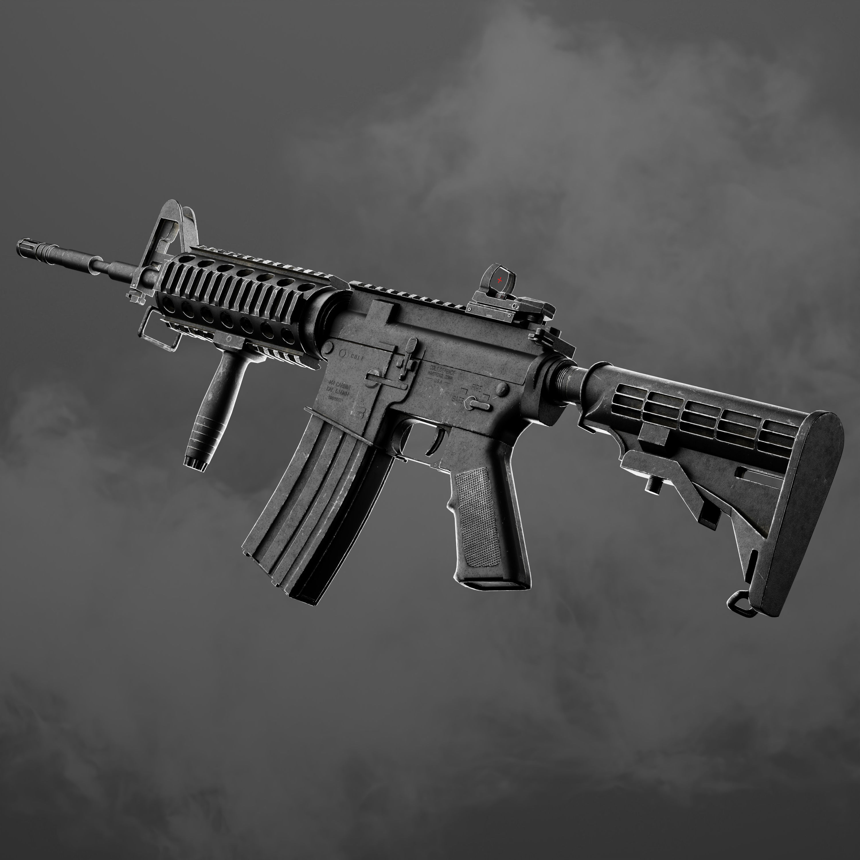 3D model M4 Carbine Assaut Rifle VR / AR / low-poly | CGTrader
