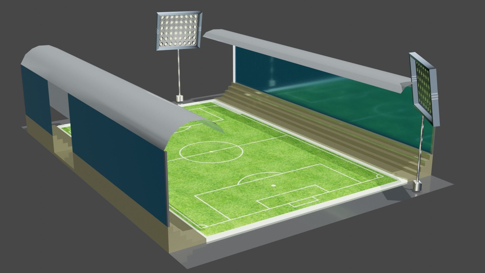 3D model football ground VR / AR / low-poly | CGTrader