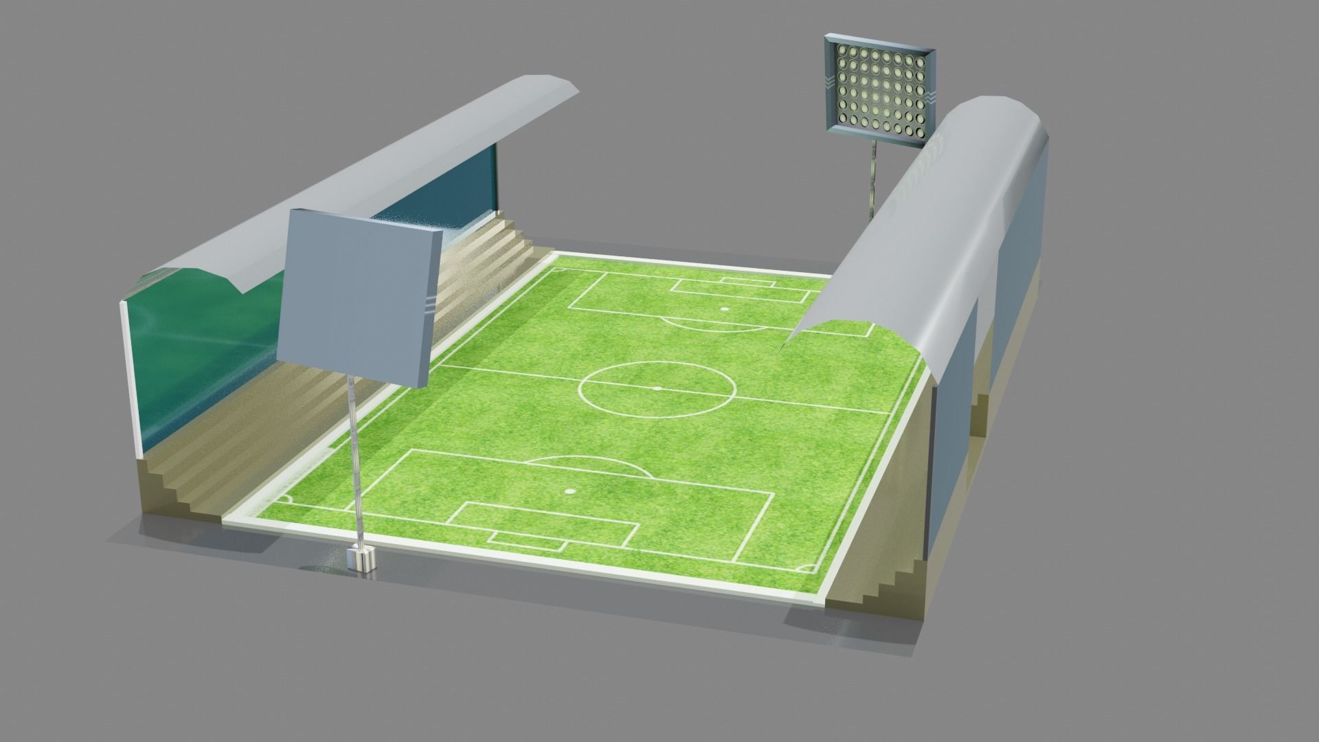 3D model football ground VR / AR / low-poly | CGTrader