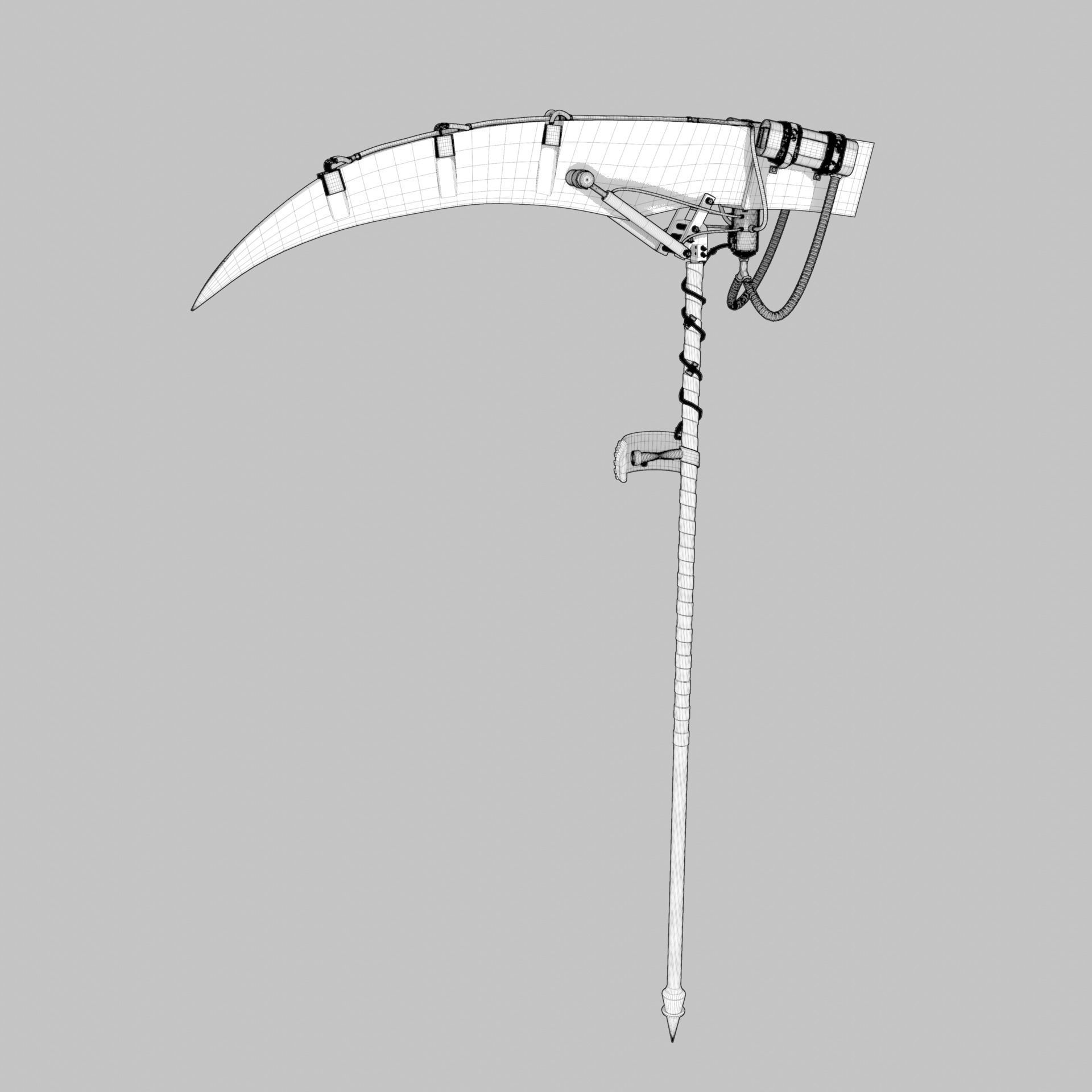 Fire-Spitting mechanical Scythe 3D model | CGTrader