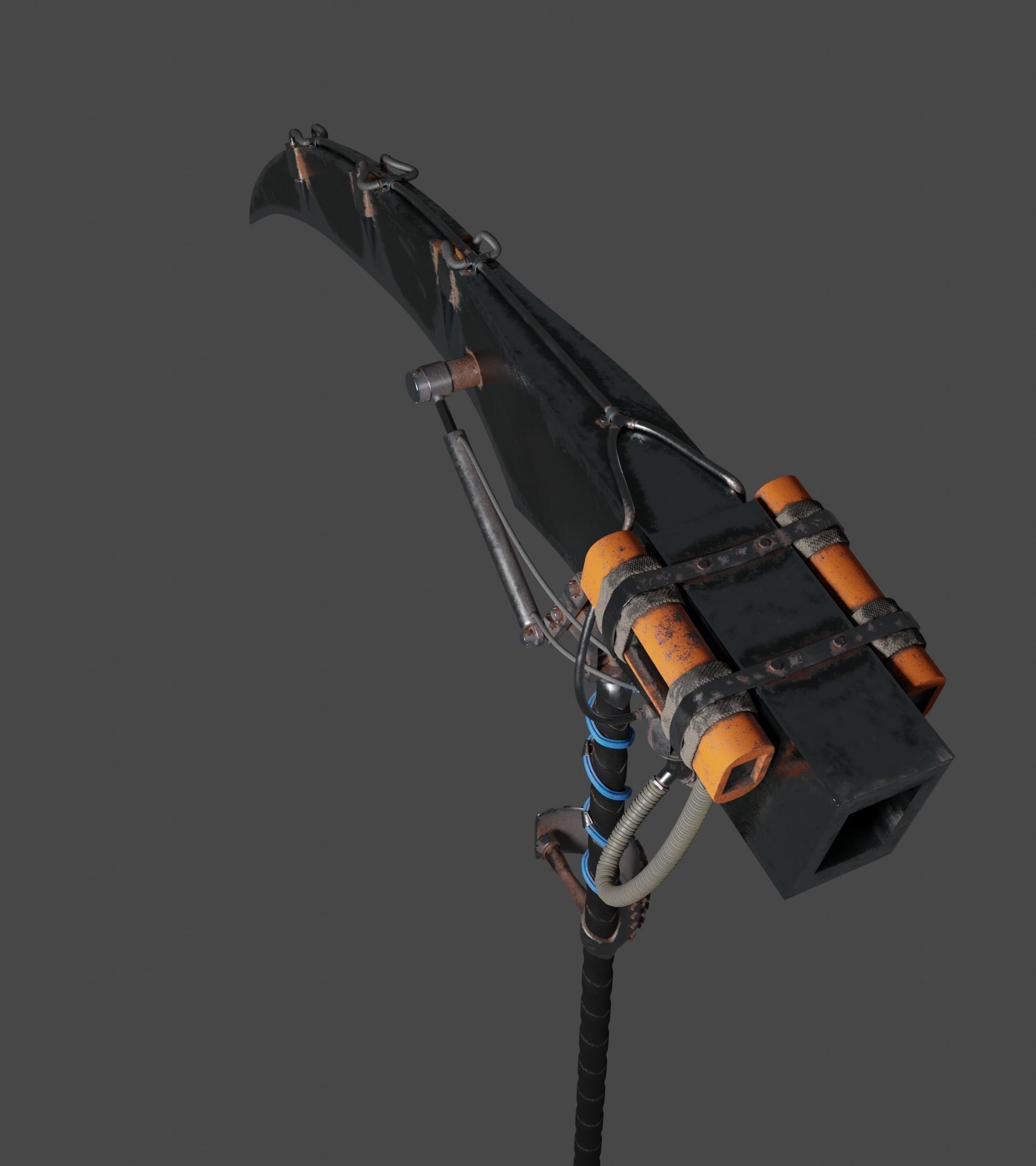 Fire-Spitting mechanical Scythe 3D model | CGTrader
