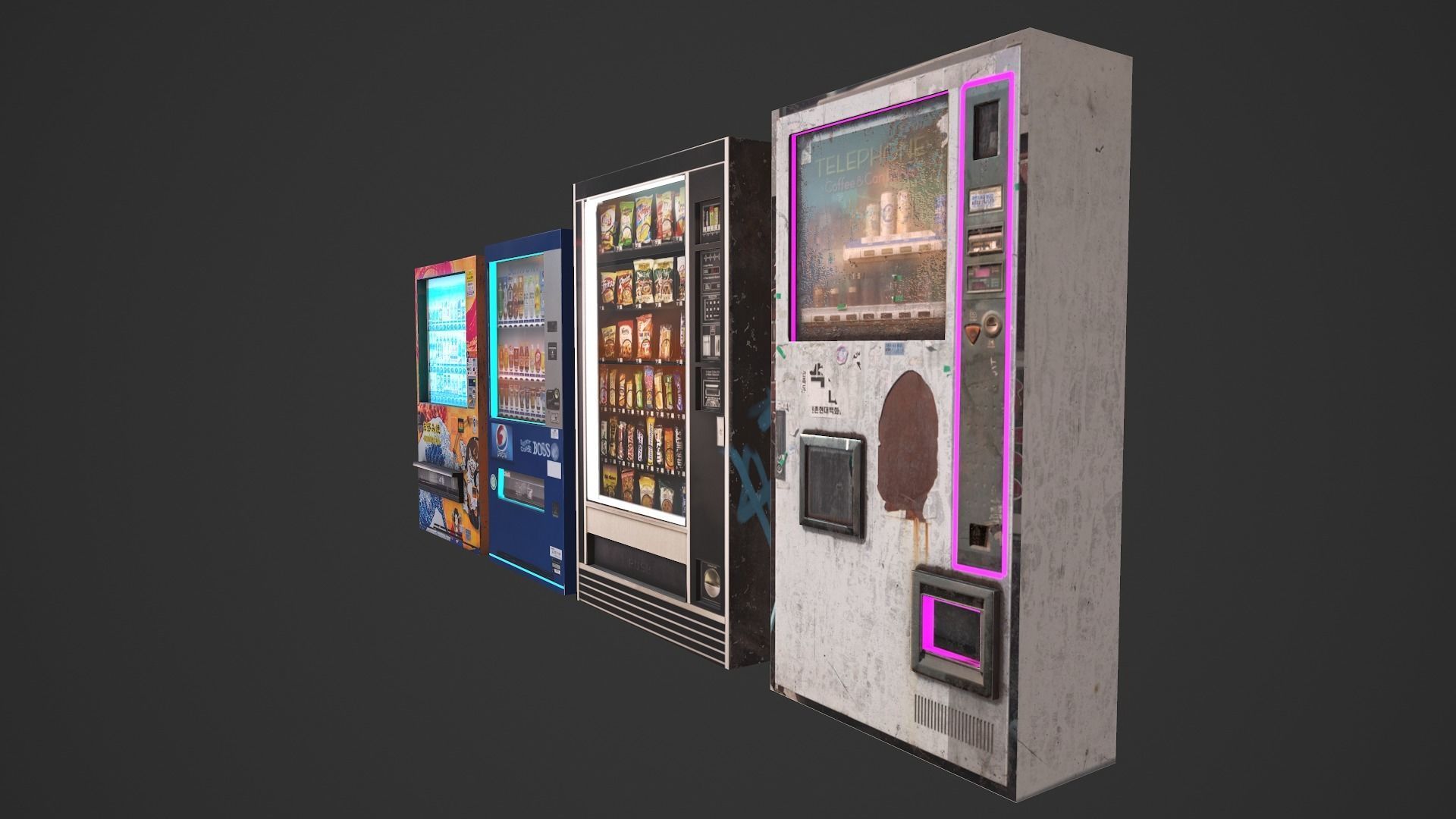 3D model Vending Machine Pack VR / AR / low-poly | CGTrader