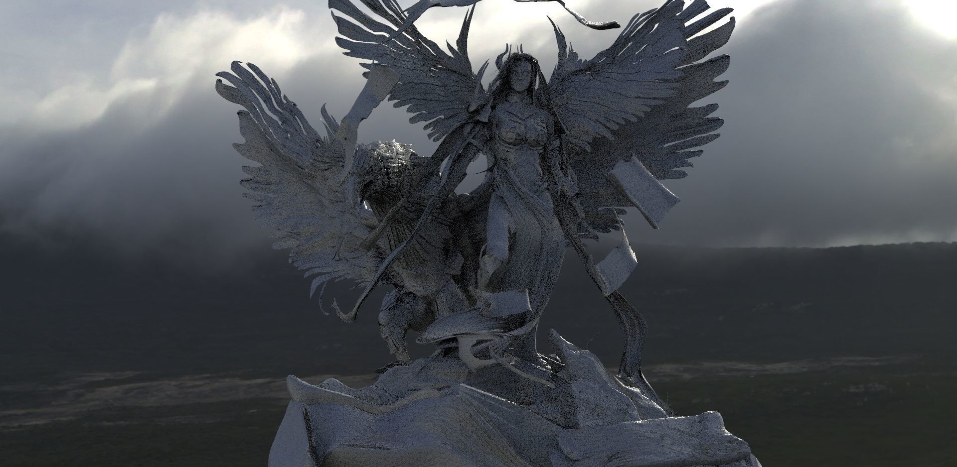 Phoenix Rising women model with phoenix 3D model | CGTrader