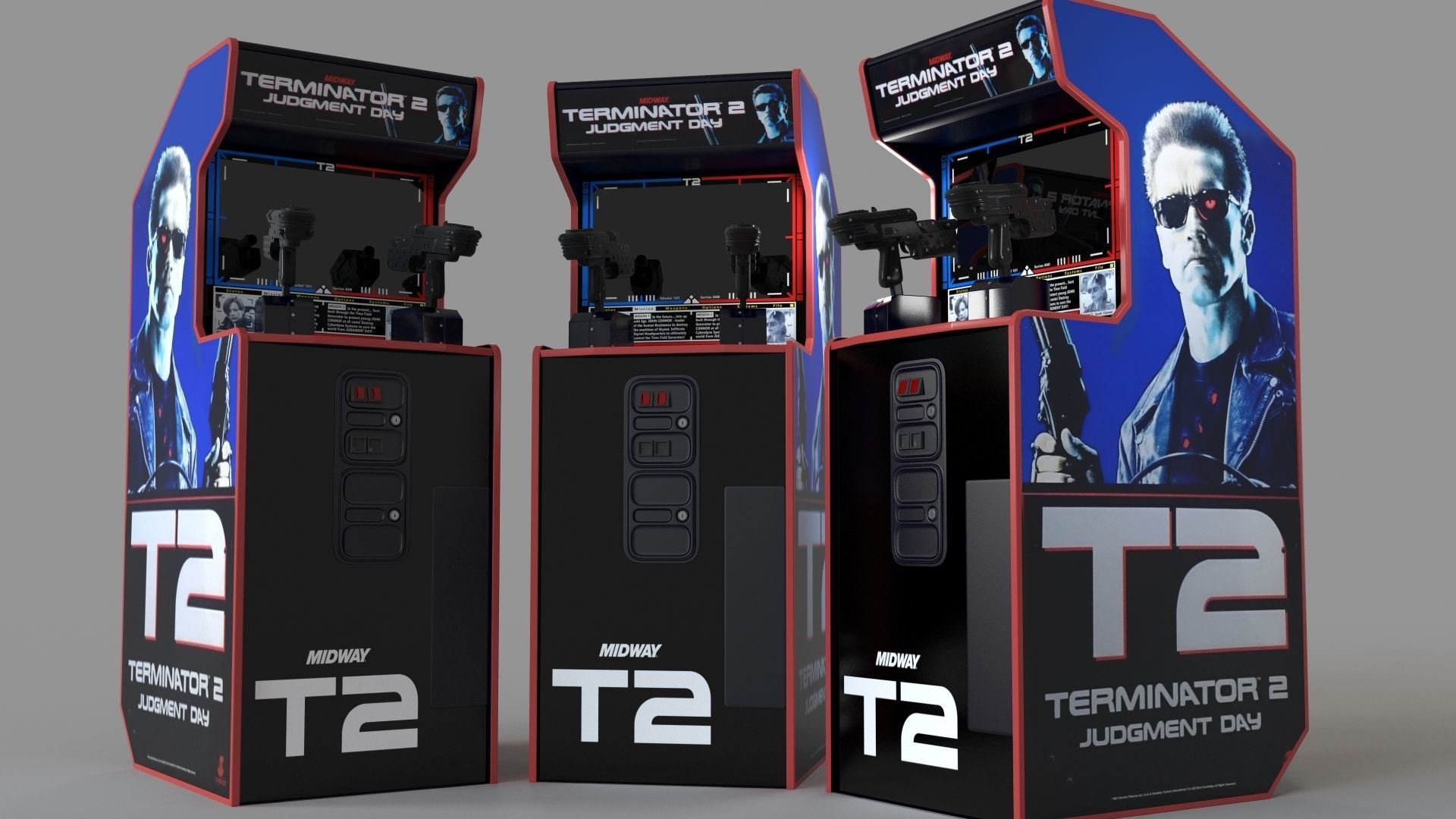 Terminator 2 Judgement Day Arcade Game 3D model | CGTrader