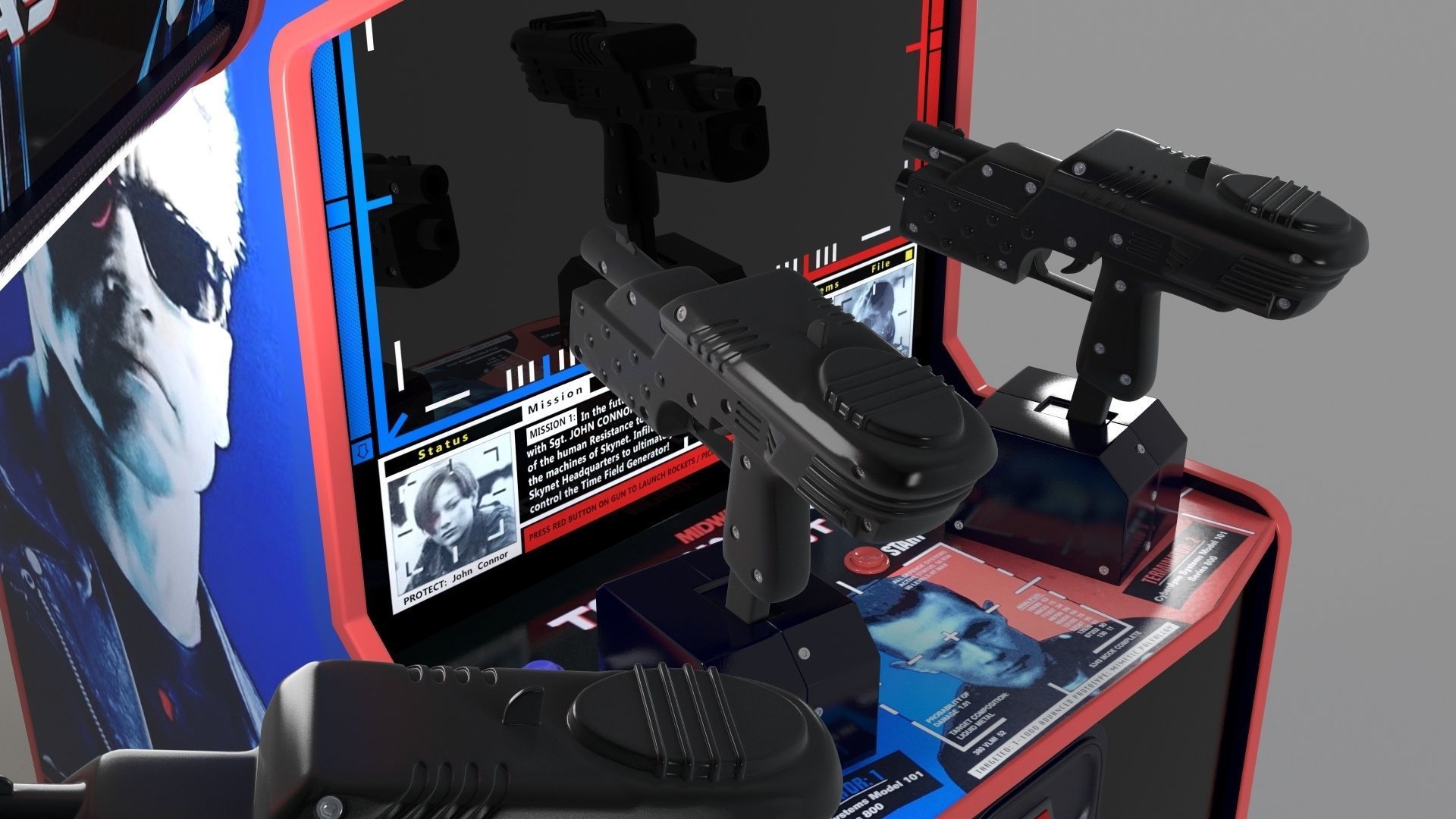 Terminator 2 Judgement Day Arcade Game 3D model | CGTrader